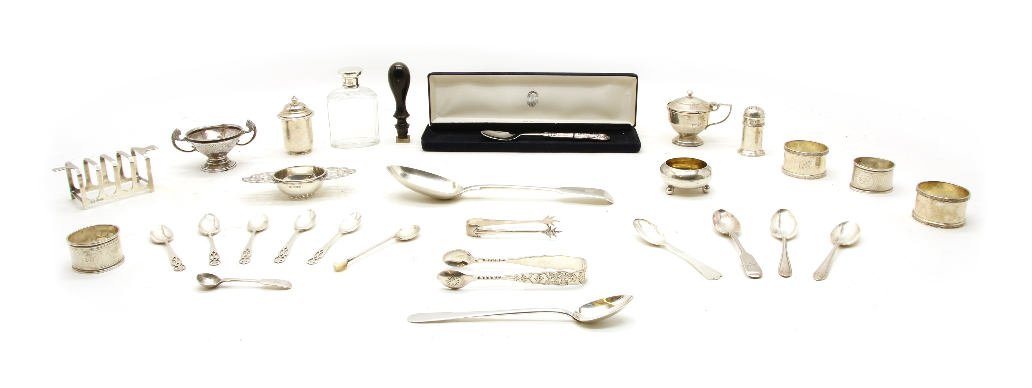 Lot 3 - A collection of silver items,