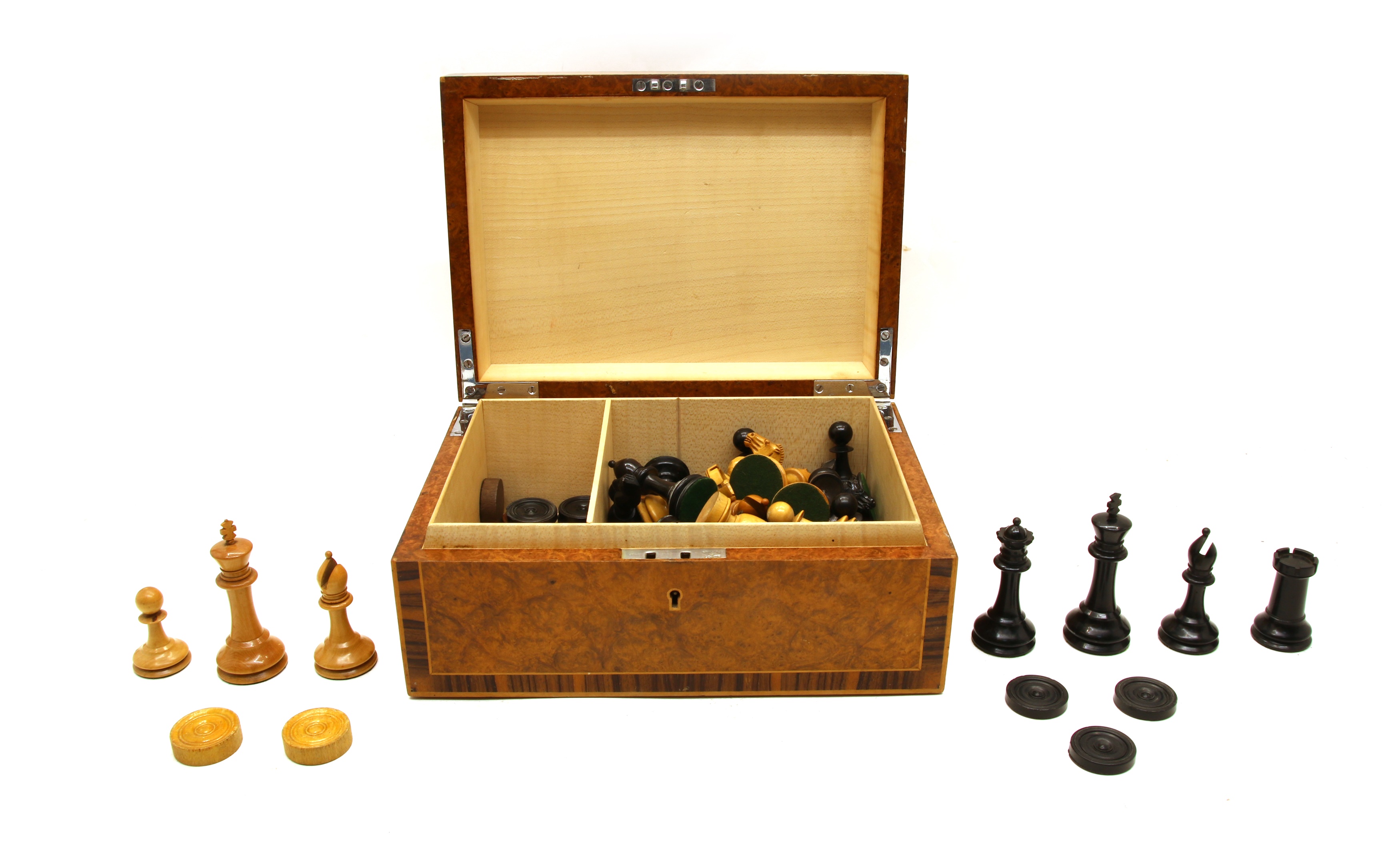 Lot 148 - A Staunton style chess set,