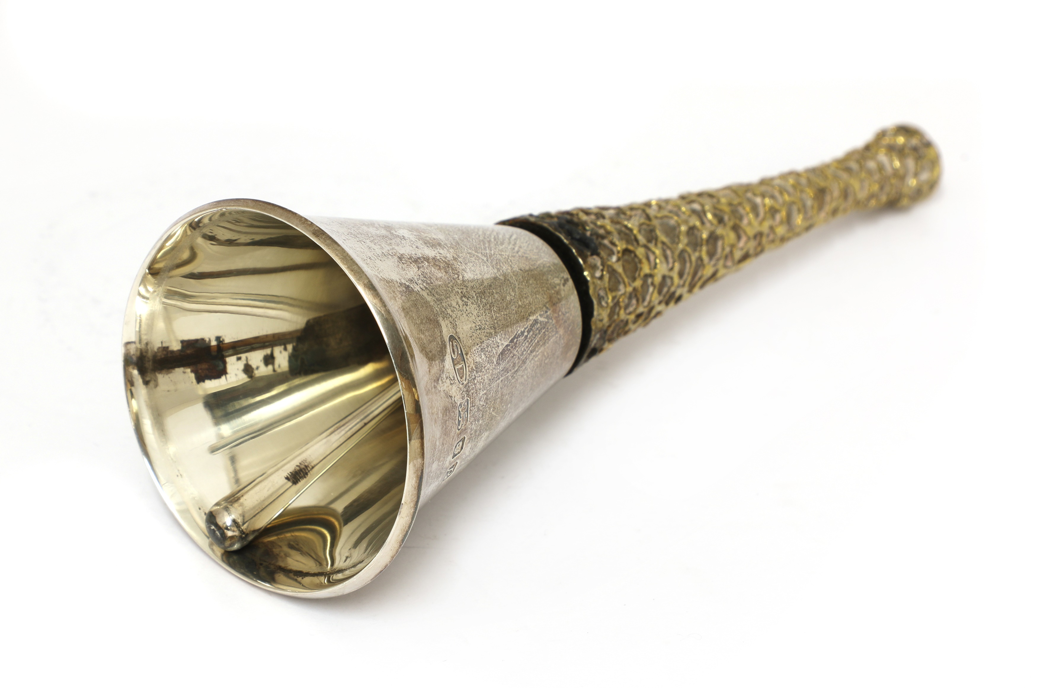 Lot 405 - A silver gilt table bell,