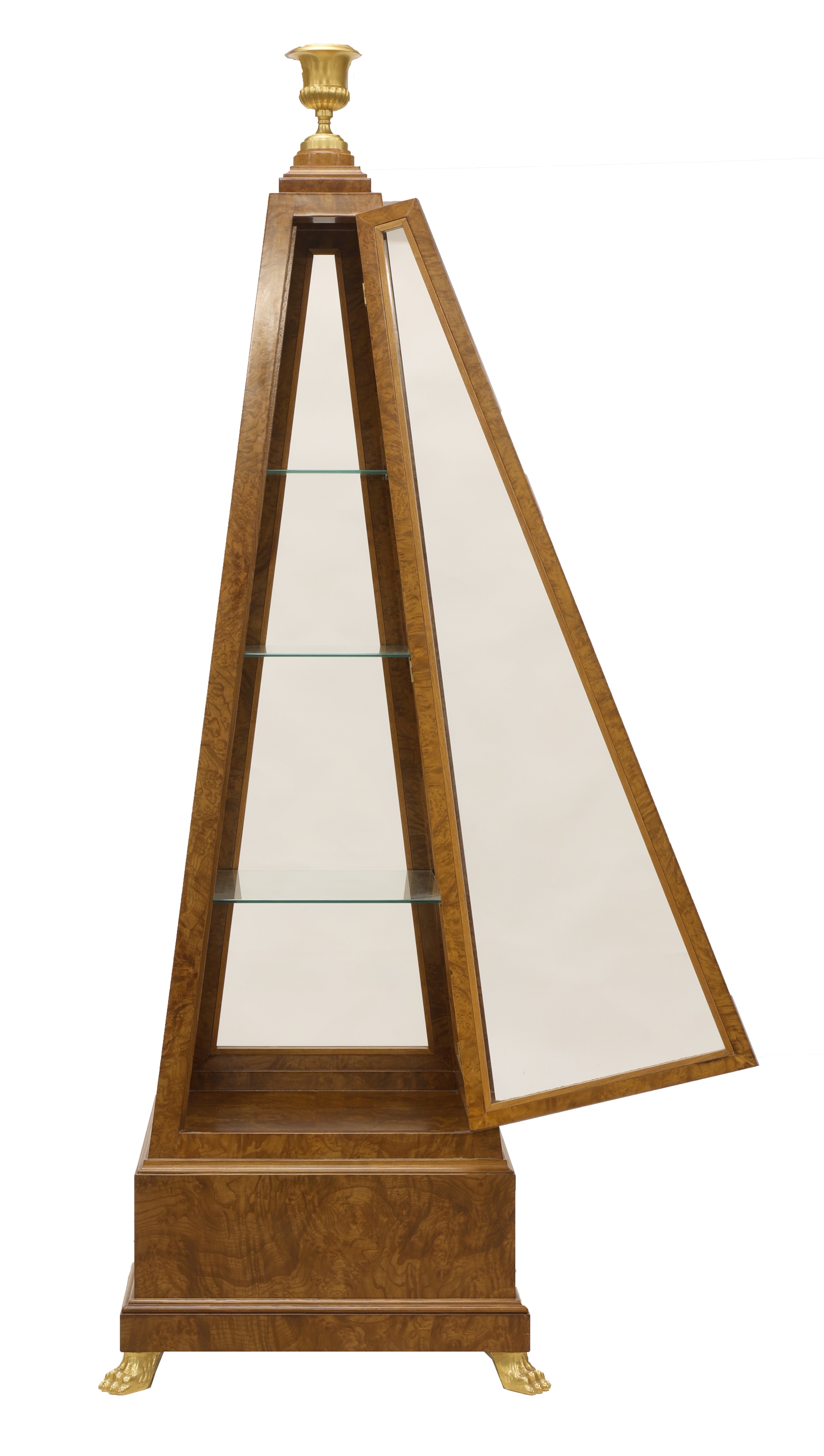 Lot 587 - A contemporary obelisk display cabinet,