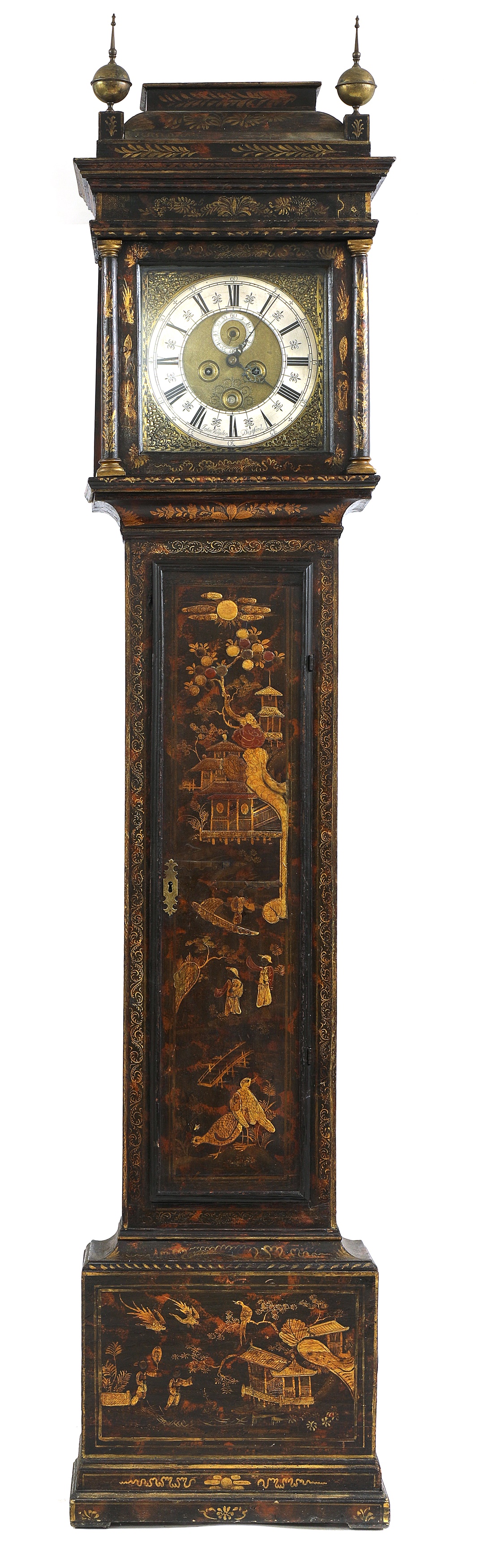 Lot 723 - A chinoiserie-decorated longcase clock,