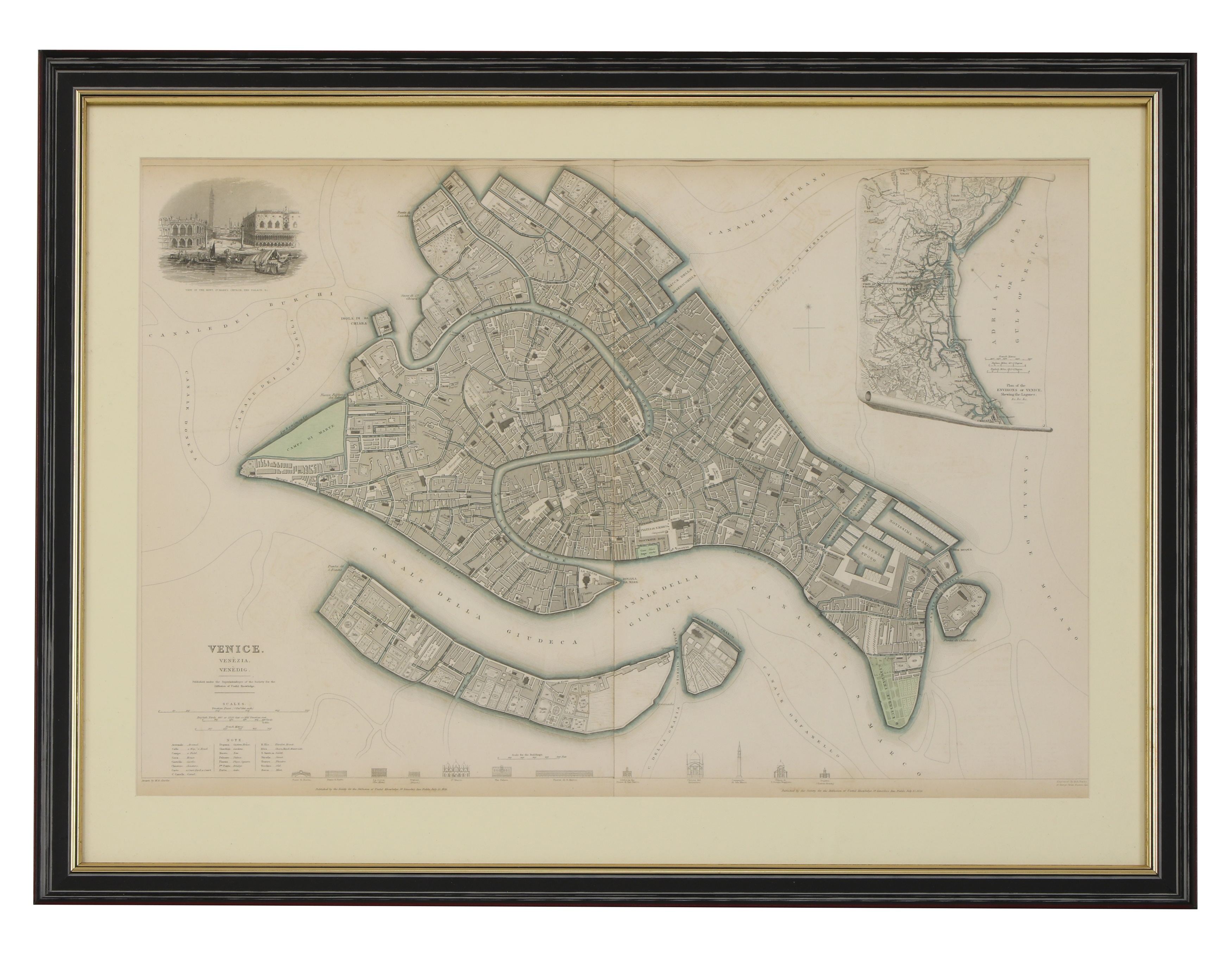 Lot 885 - Set of four old maps of Turin, Naples,