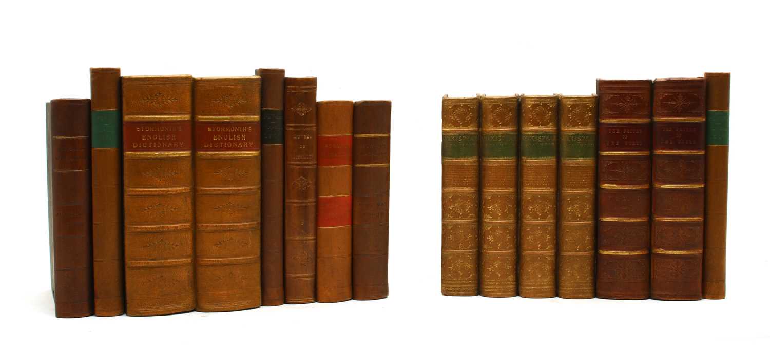 Lot 110 - Nine composition faux book spine sections,