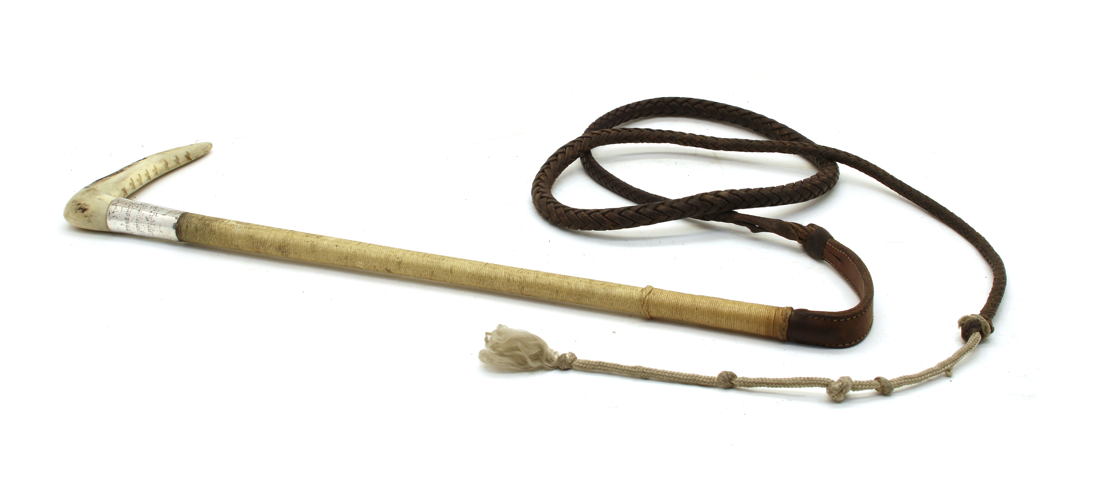 Lot 54 - A silver mounted Hunting crop
