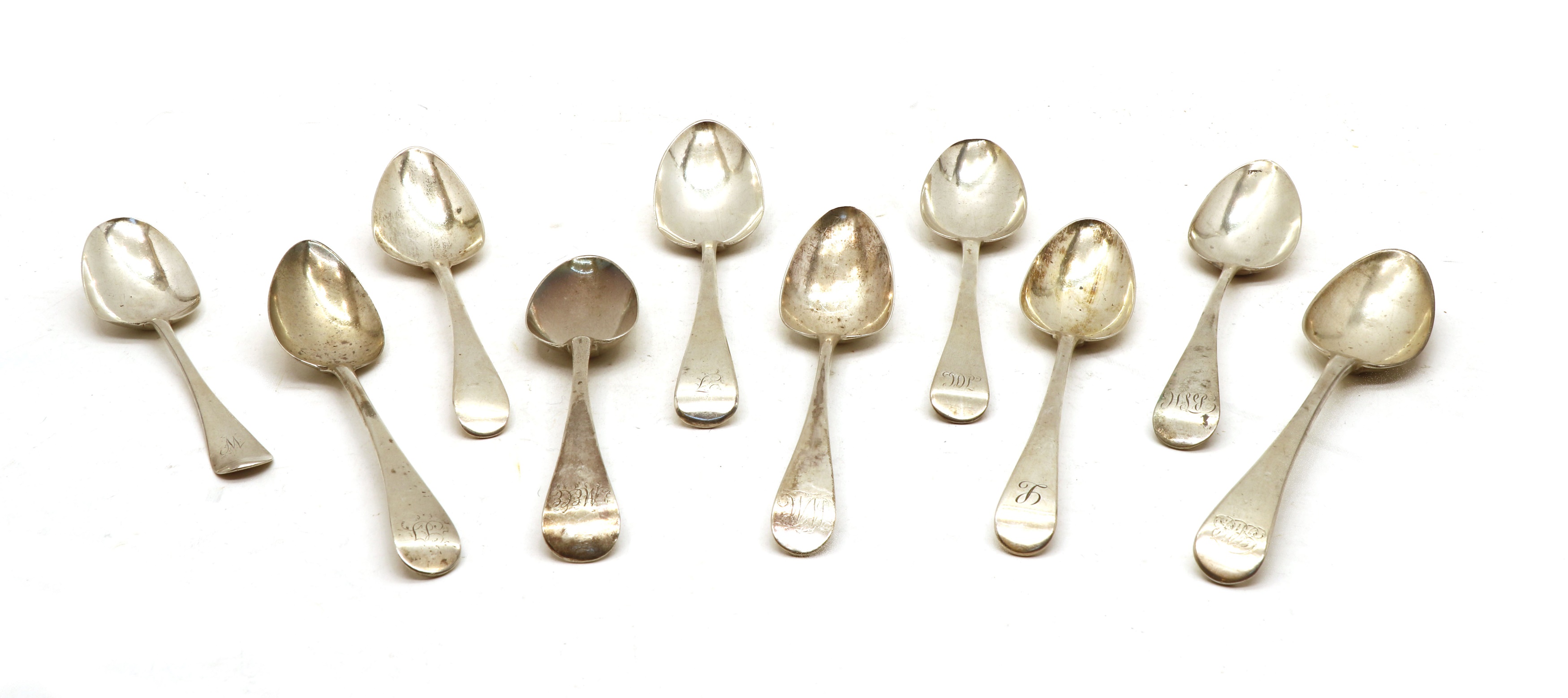 Lot 47 - Ten Georgian Old English pattern serving