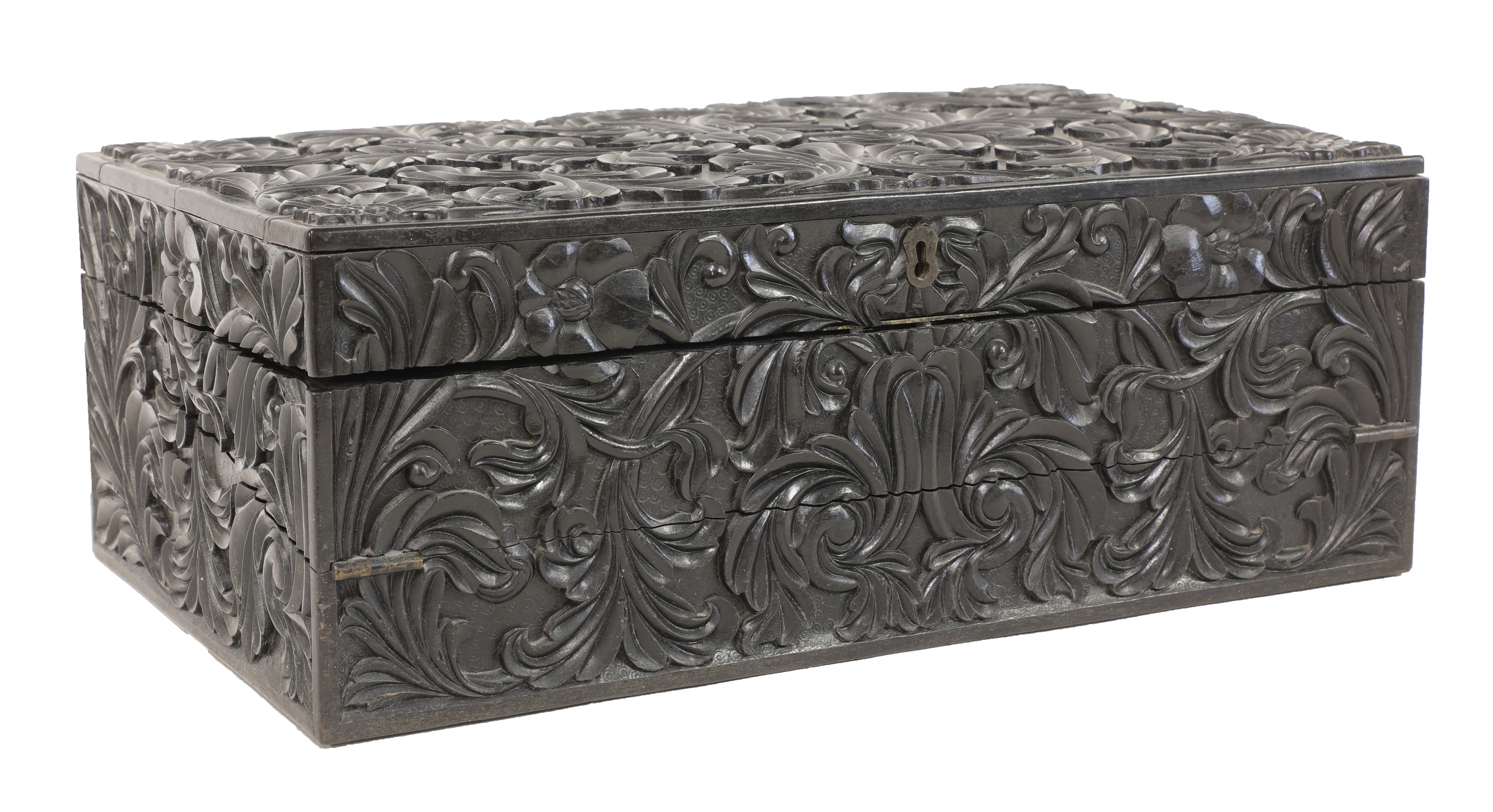 Lot 103 - A Ceylonese ebony writing box,