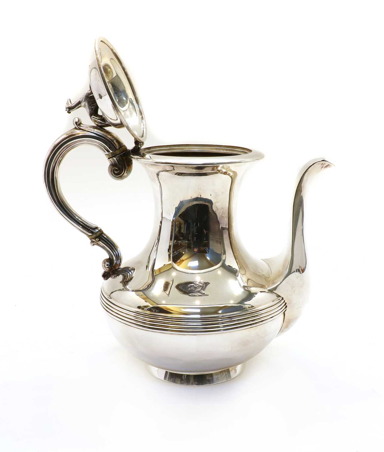 Lot 15 - A Victorian silver coffee pot,