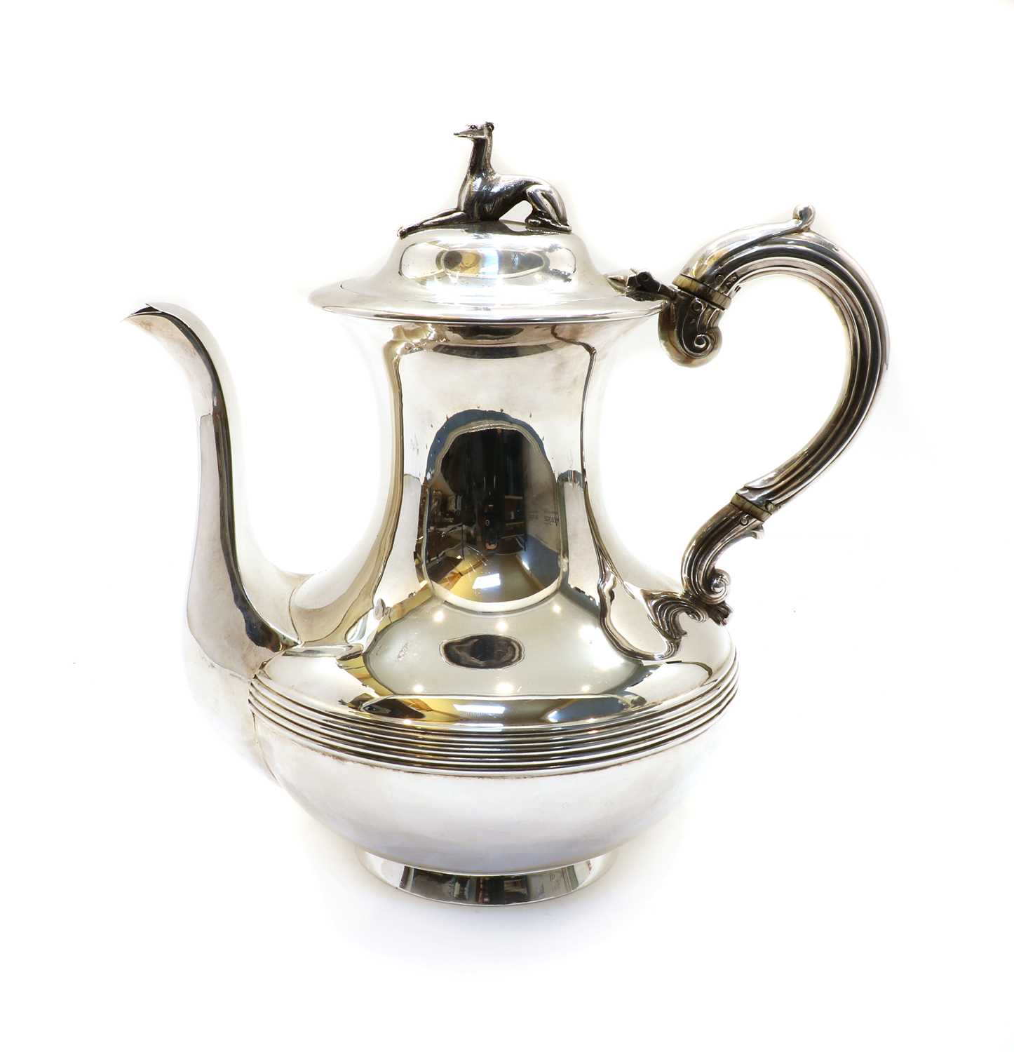 Lot 15 - A Victorian silver coffee pot,