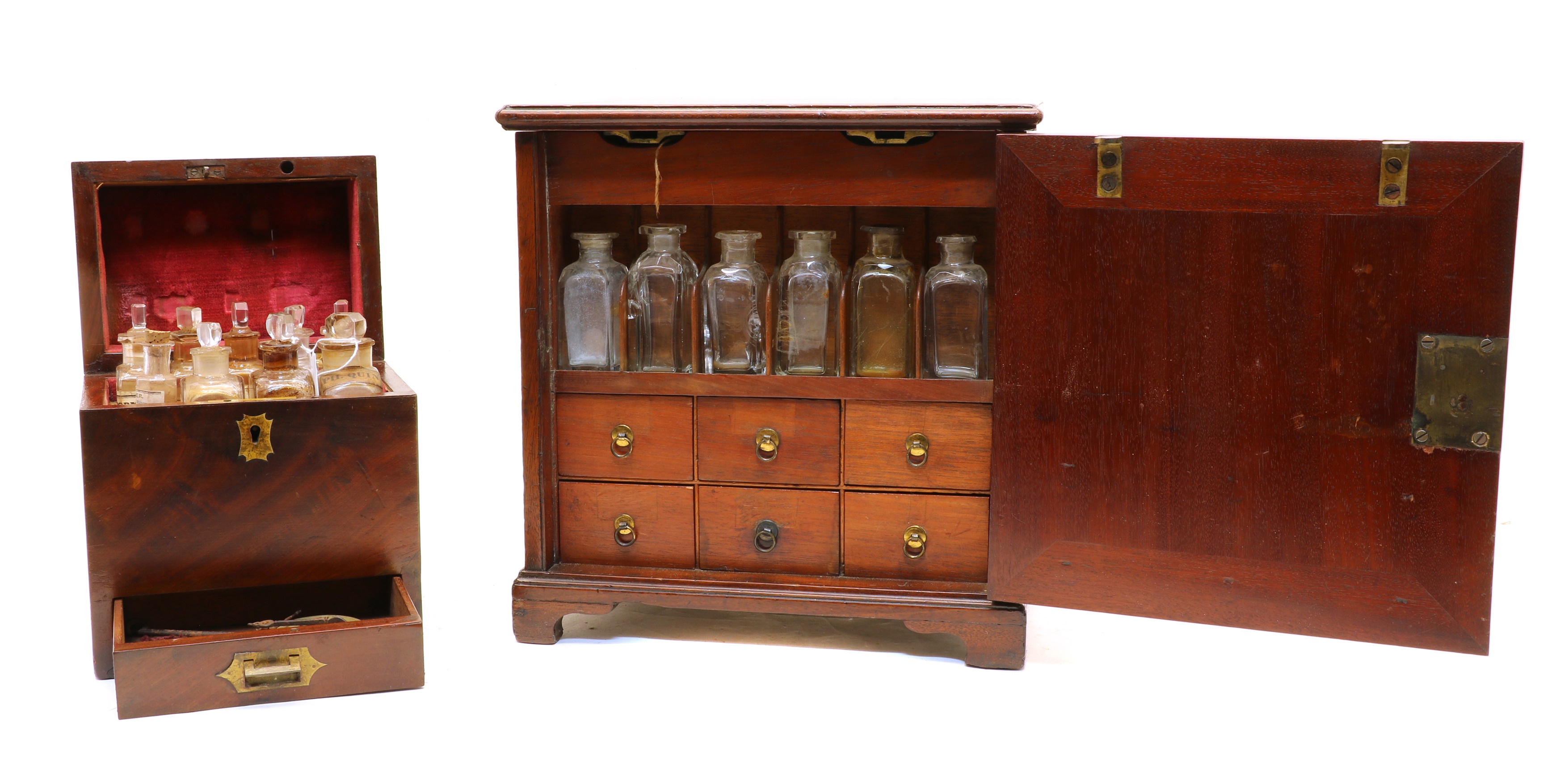 Lot 63 - Two 19th century mahogany apothecaries boxes,