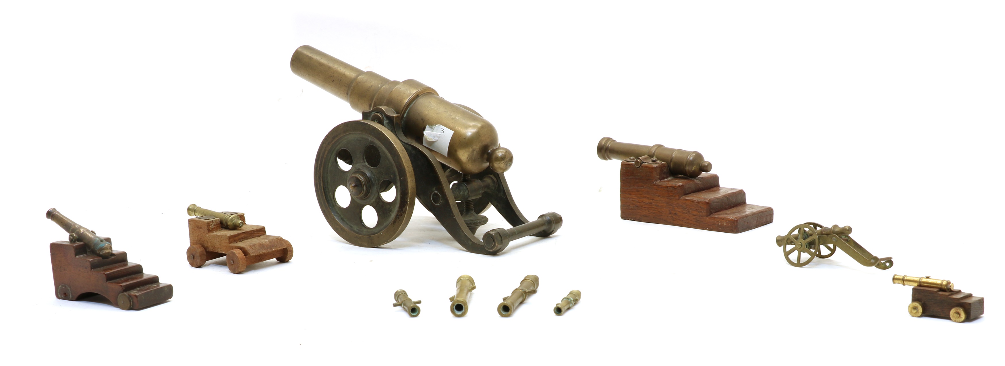 Lot 277 - A brass model cannon,