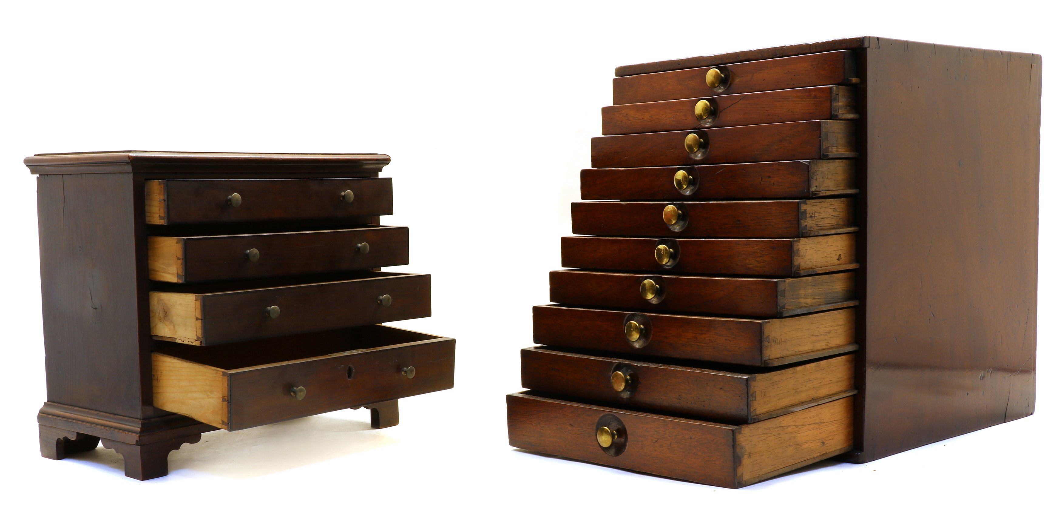 Lot 48 - A mahogany table top collector's cabinet of