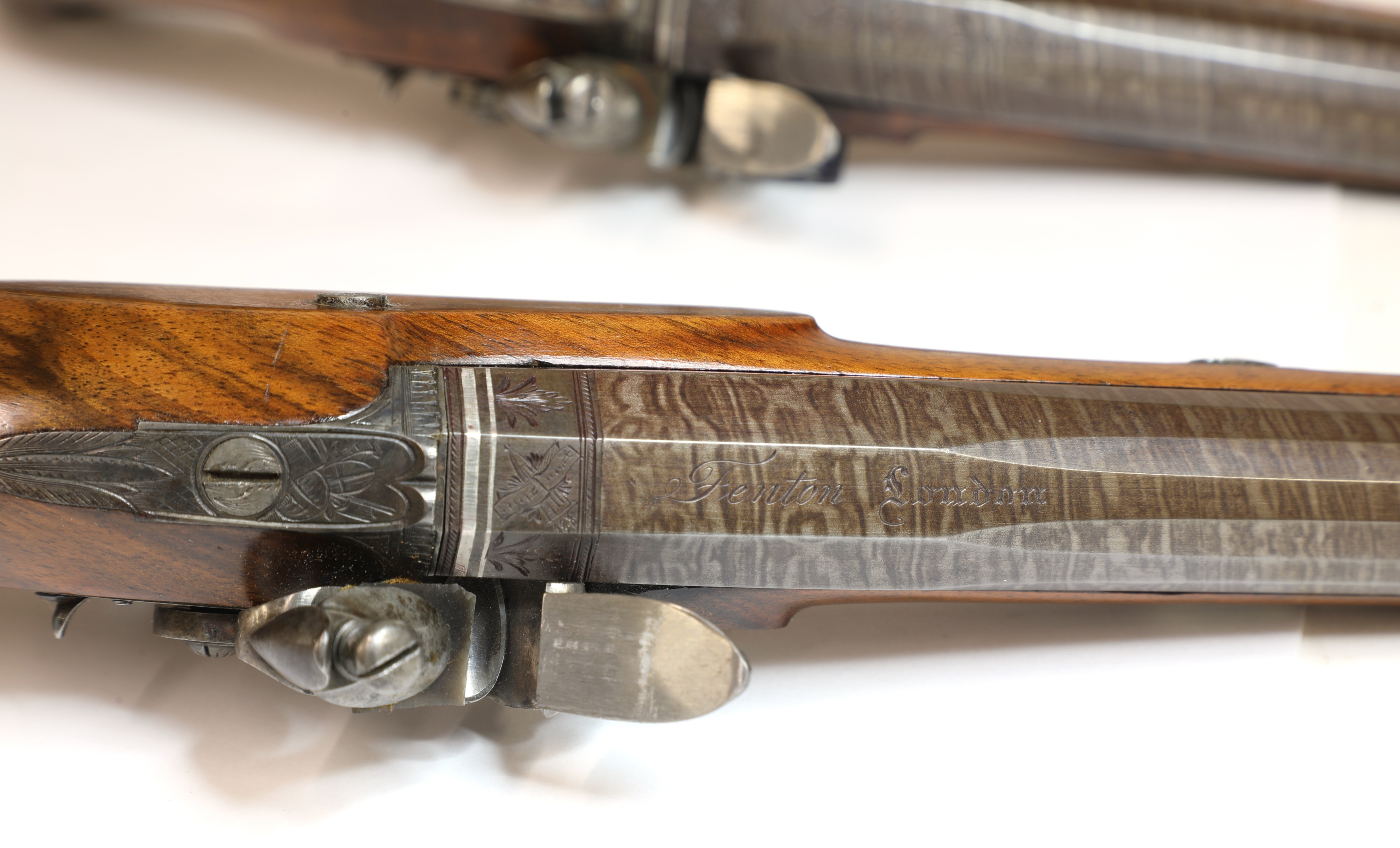 Lot 739 - A pair of late flintlock travelling pistols,