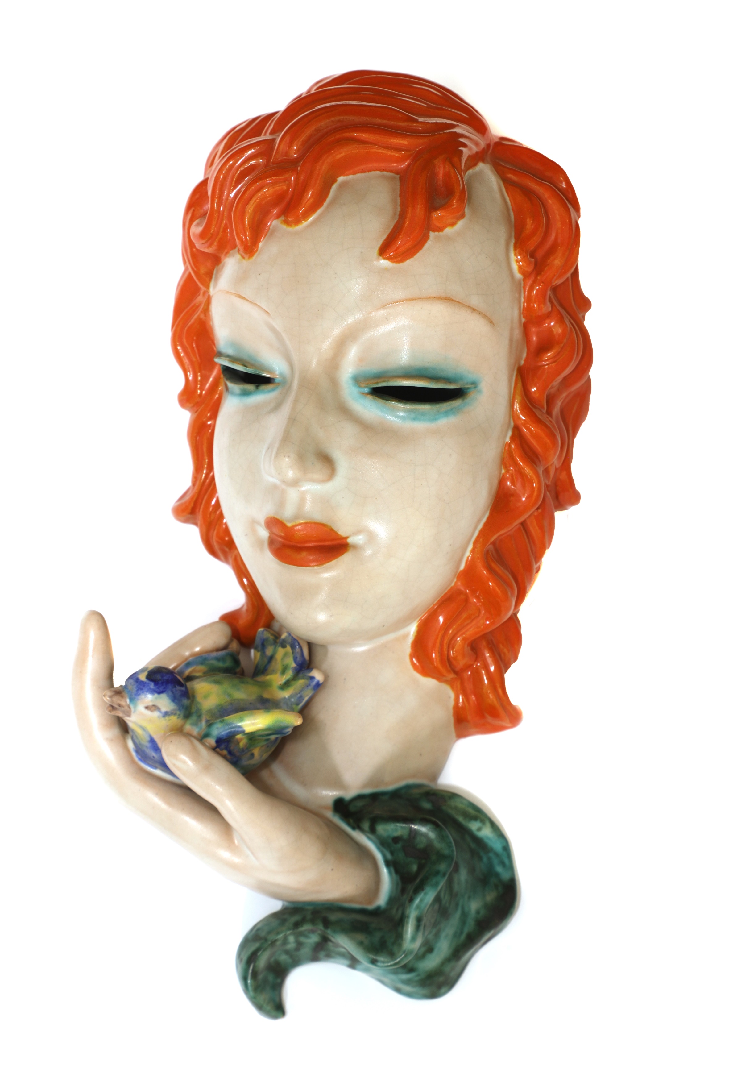 Lot 239 - A Goldscheider pottery wall mask,