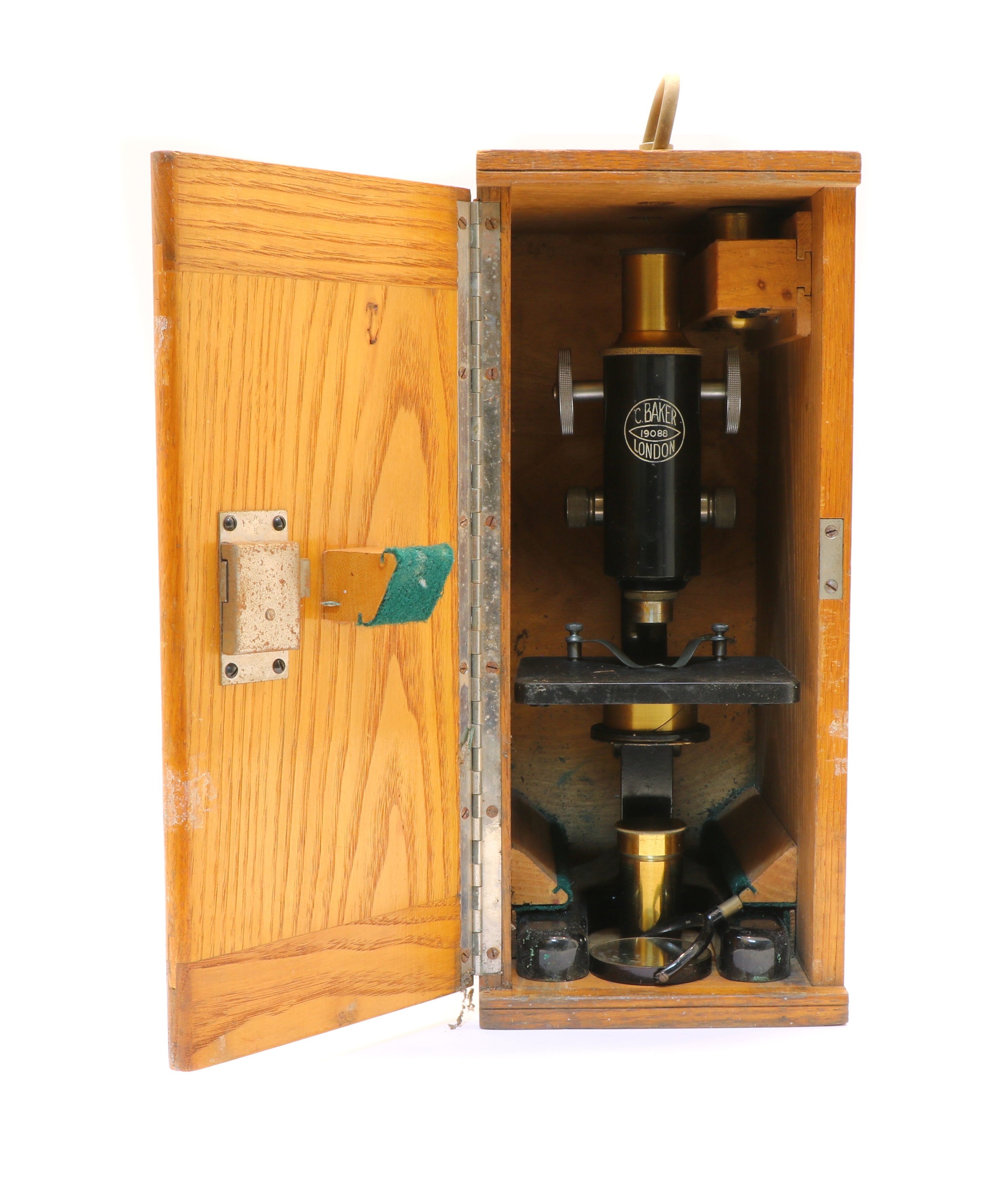 Lot 107 - A C. Baker of London cased microscope,