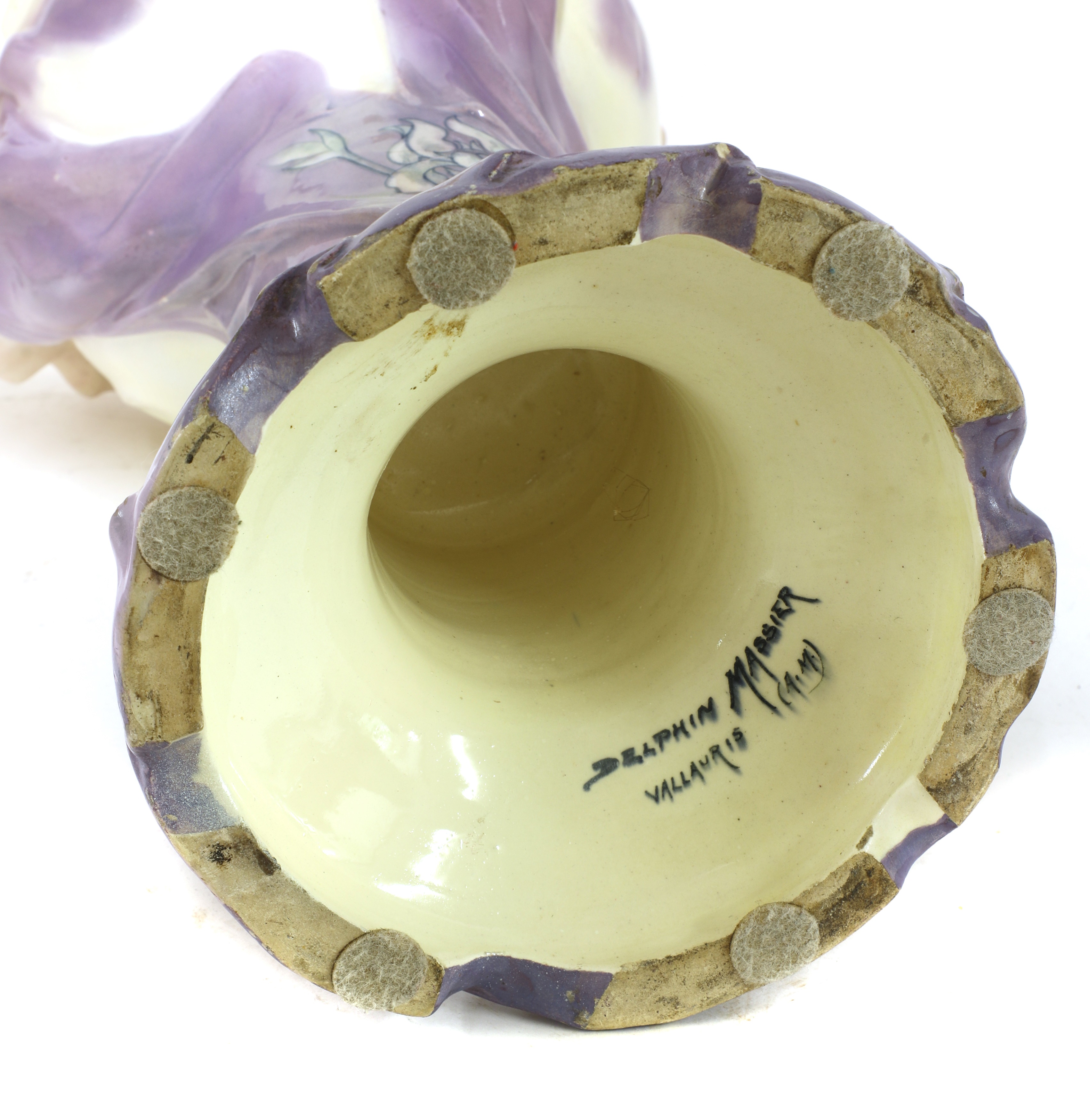 Lot 30 - A Delphin Massier pottery jardinière,
