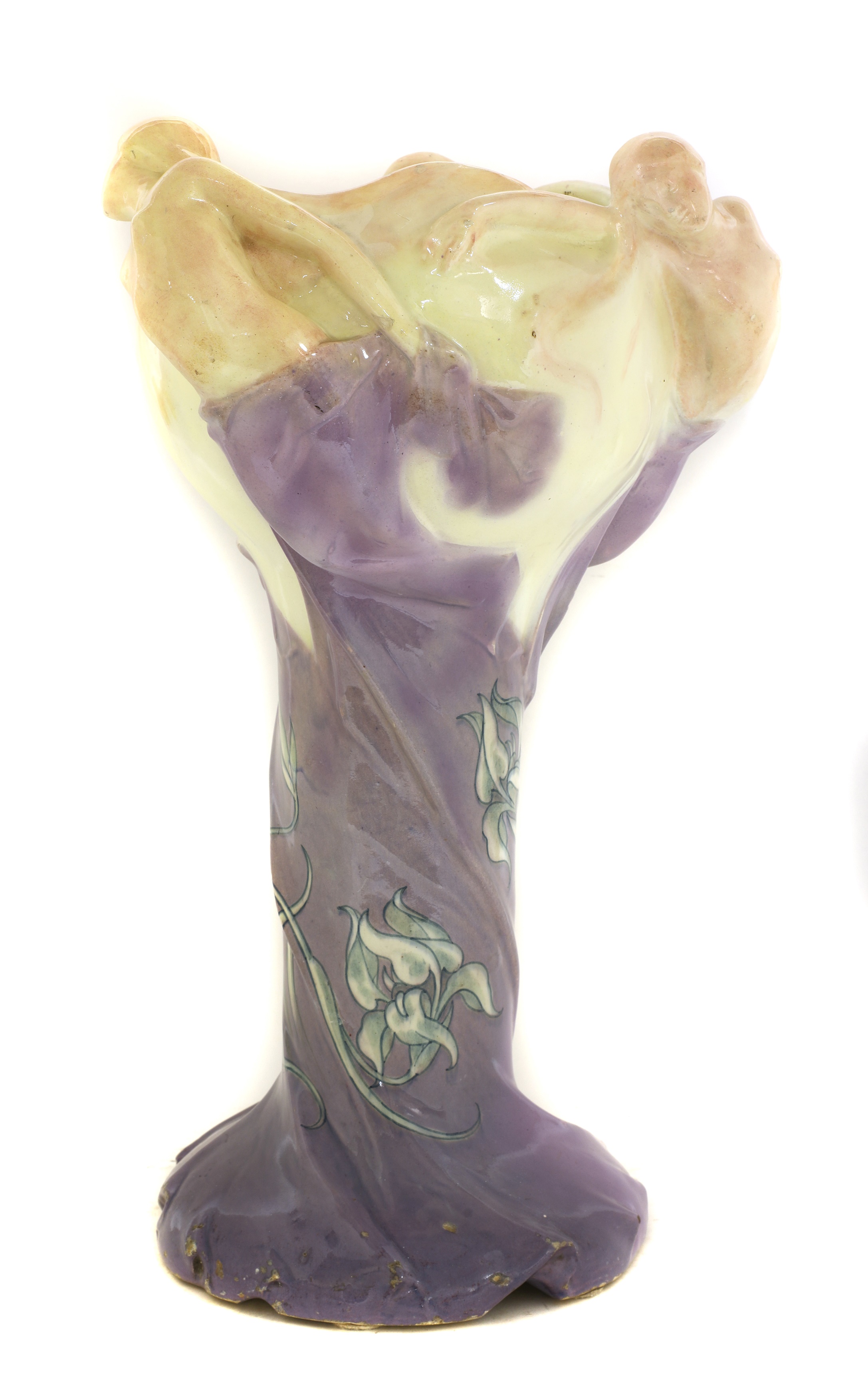 Lot 30 - A Delphin Massier pottery jardinière,