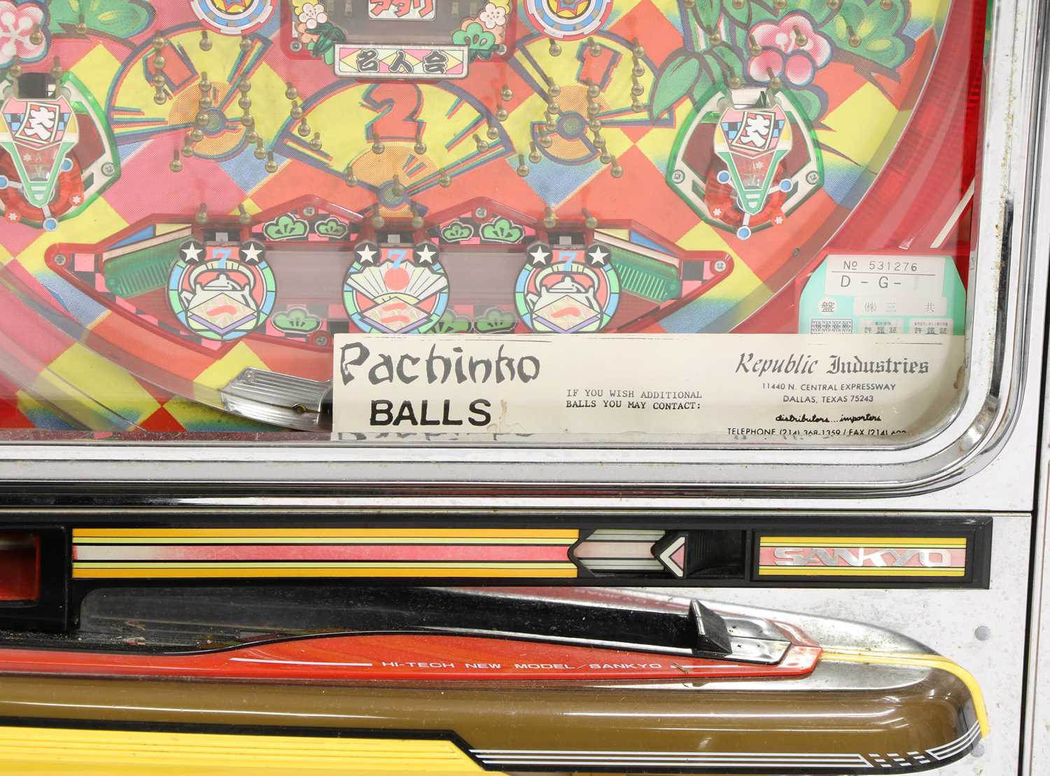 Lot 56 - A Sankyo Japanese pachinko machine,