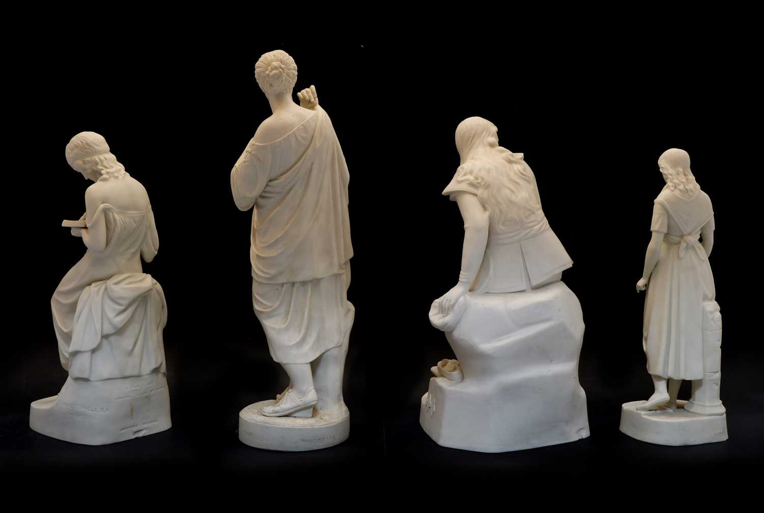 Lot 179 - A collection of Parian ware figures,