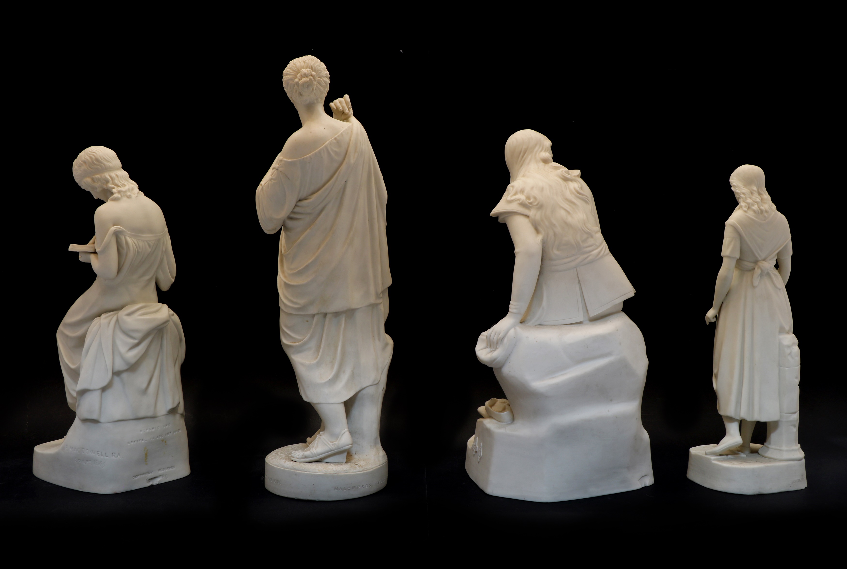 Lot 179 - A collection of Parian ware figures,