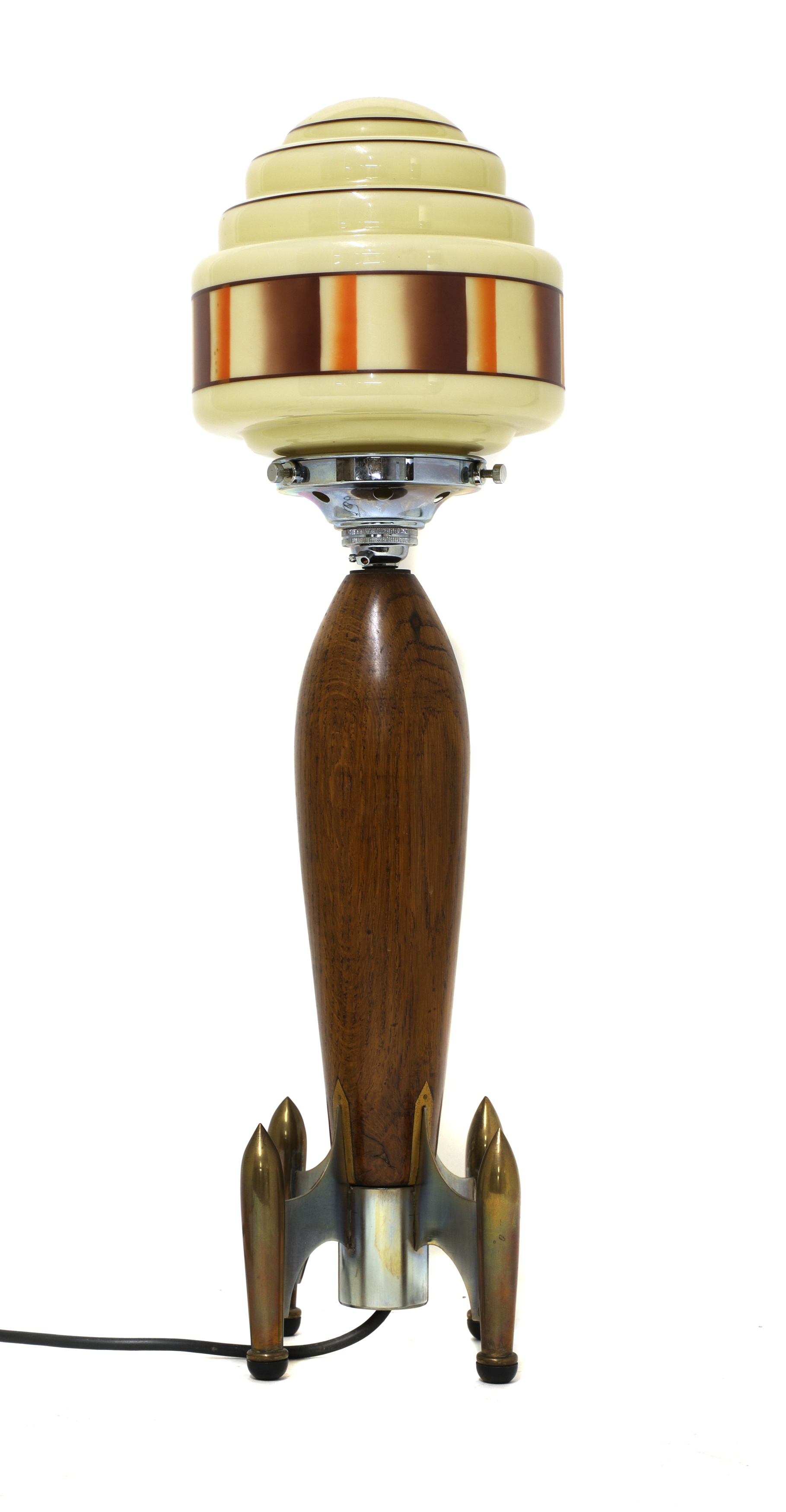 Lot 189 - An Art Deco rocket table lamp,