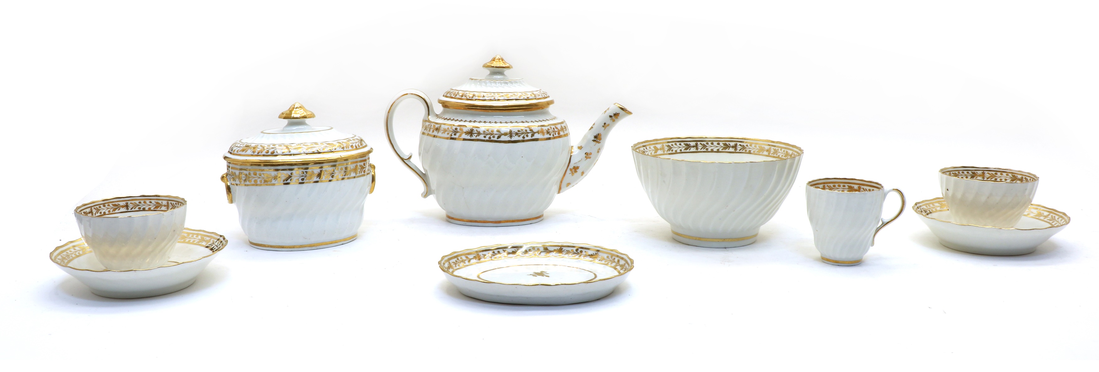 Lot 175 - A Regency New Hall porcelain teaset,