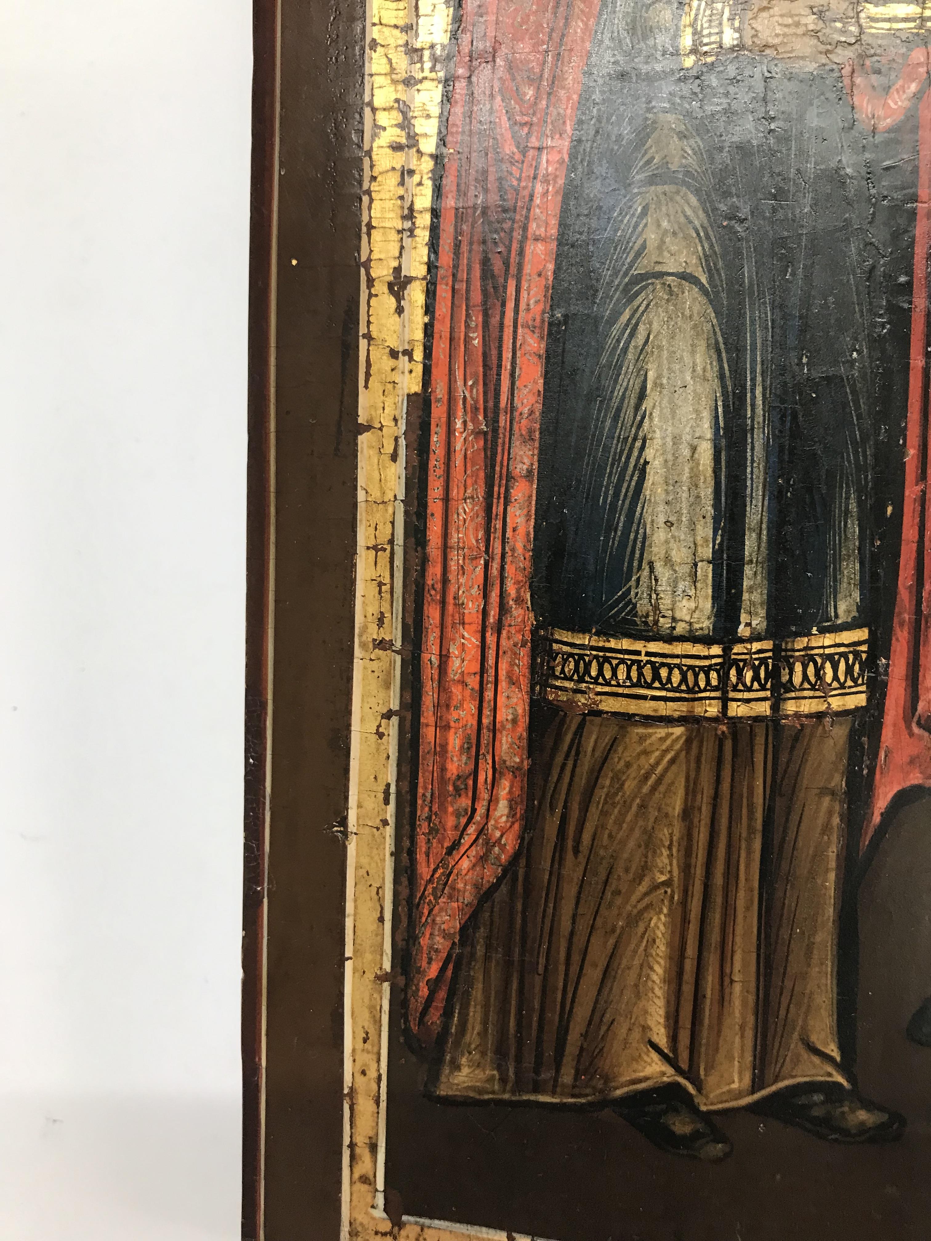 Lot 98 - An icon of St Adam and King Melchizedek,