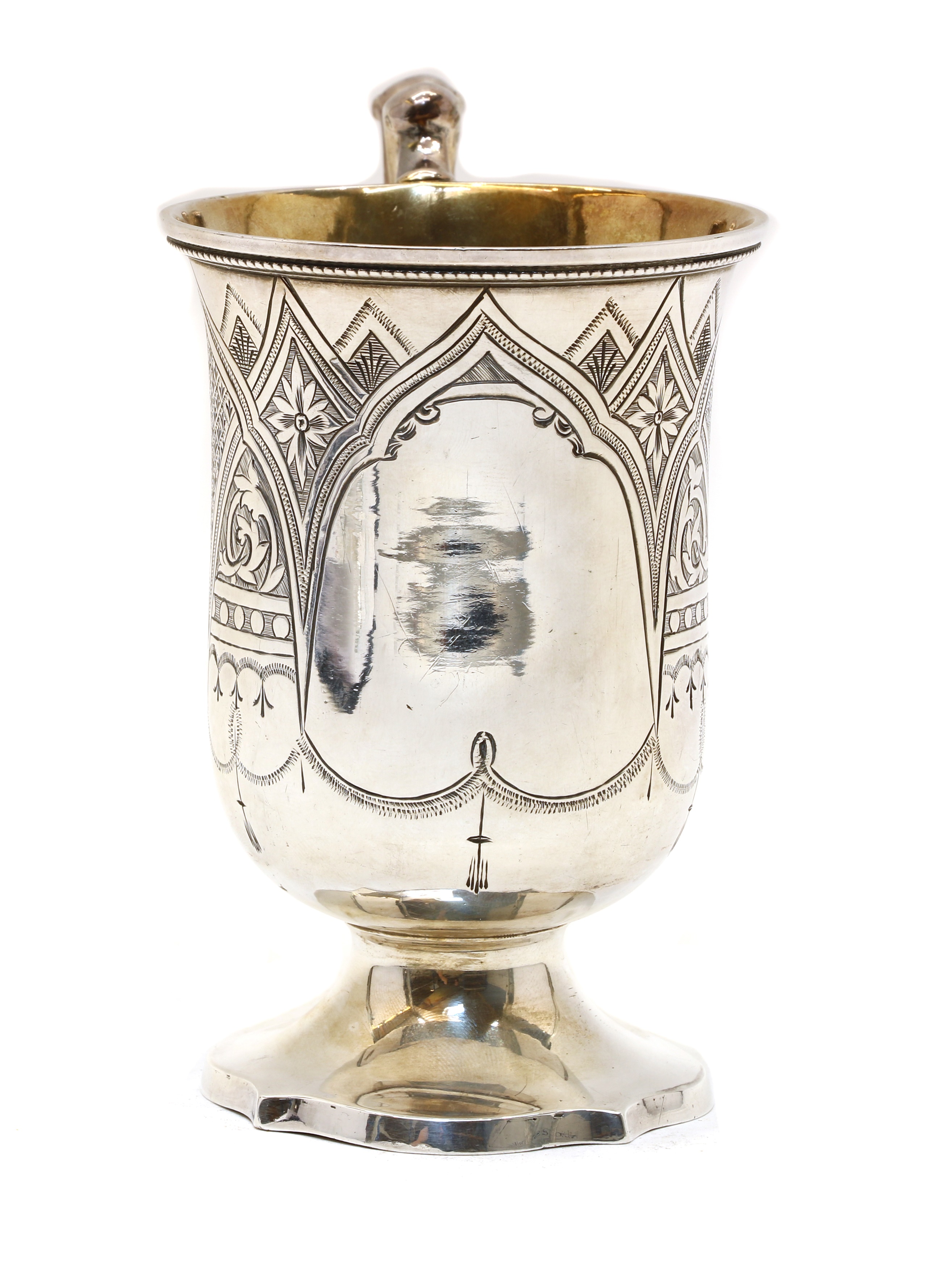 Lot 17 - A Victorian silver gothic revival cup,