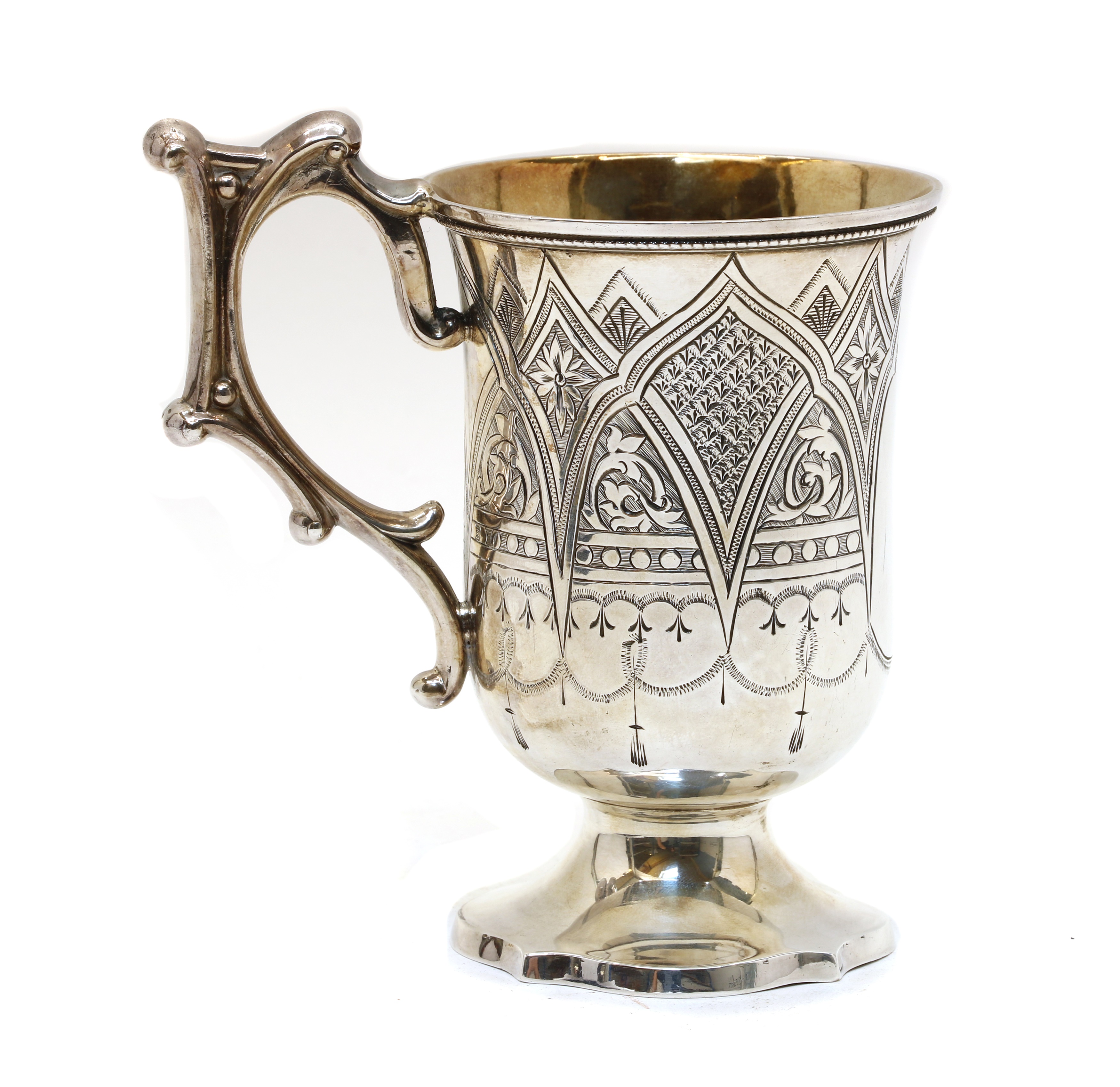 Lot 17 - A Victorian silver gothic revival cup,