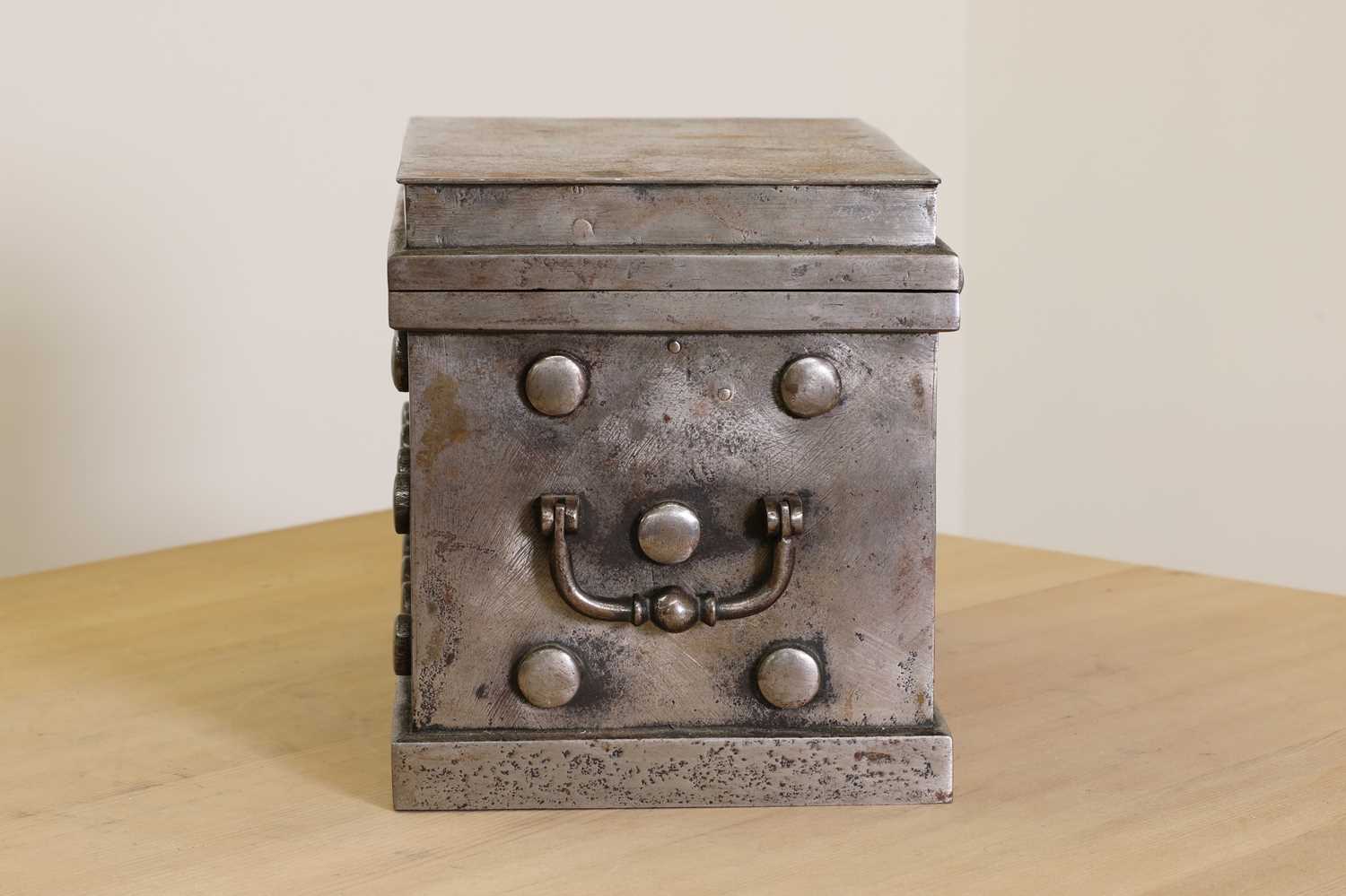 Lot 296 - A German polished steel strongbox,