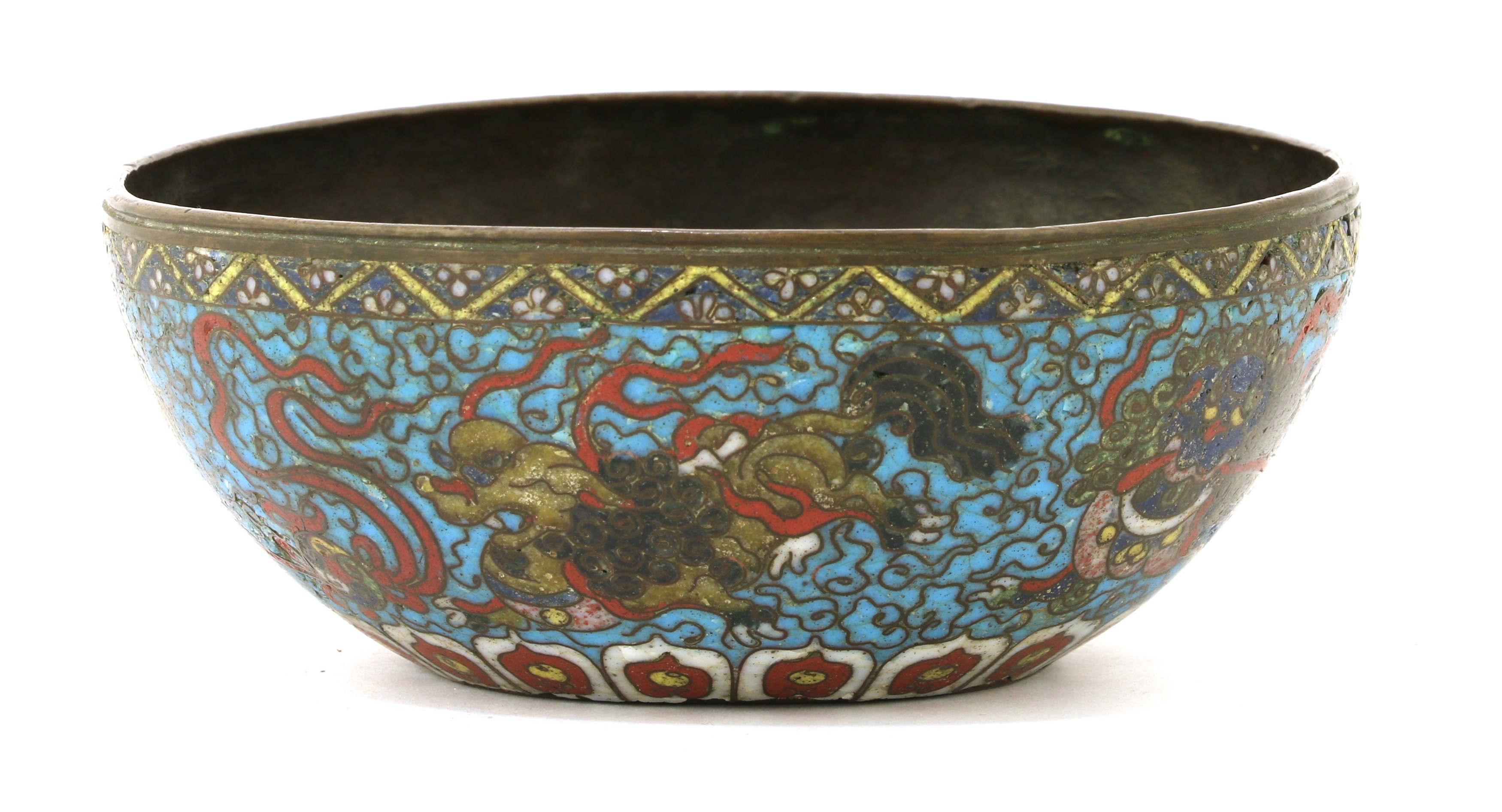 Lot 164 - A Chinese cloisonné bowl,