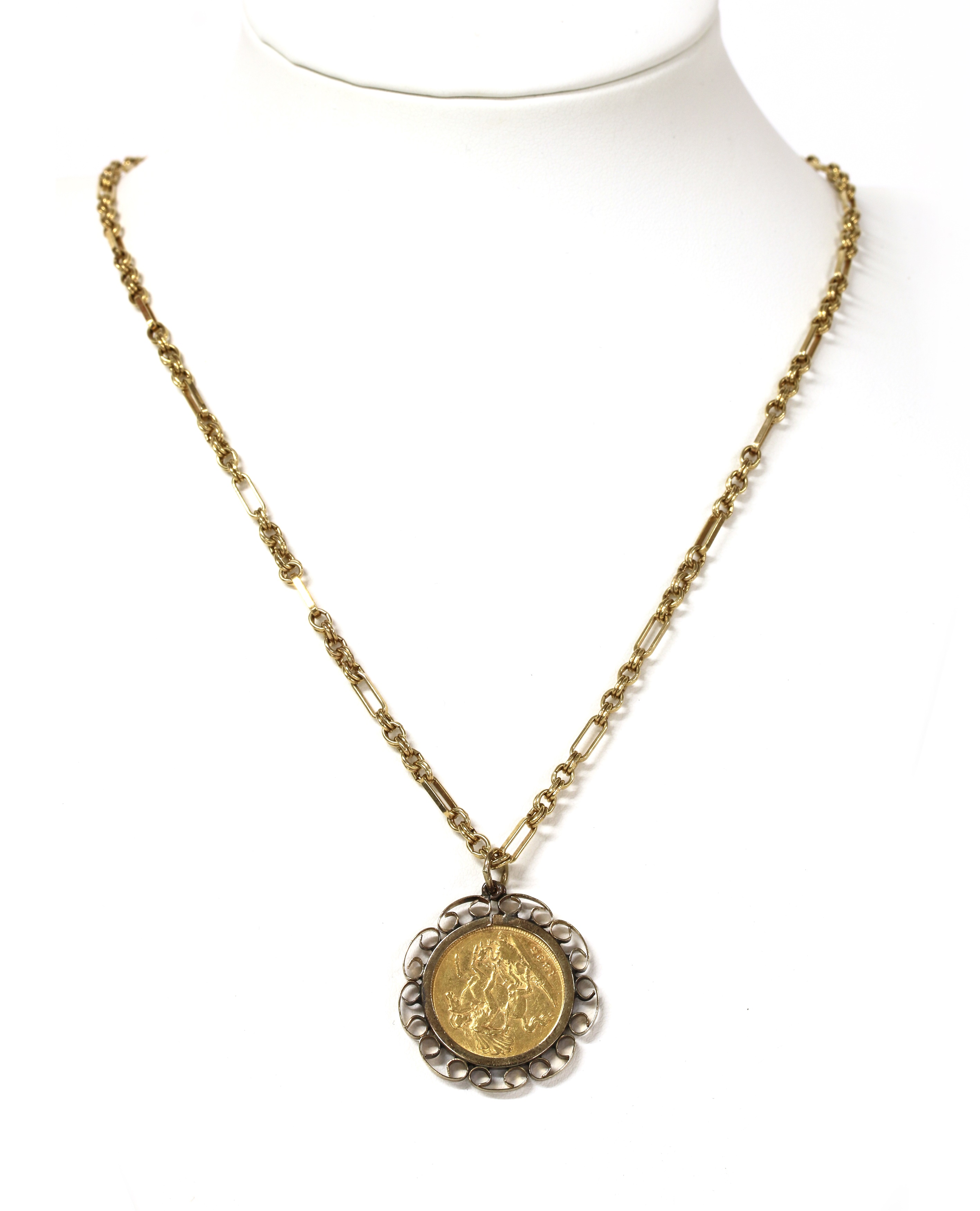 Lot 181 - A Victoria half sovereign pendant,