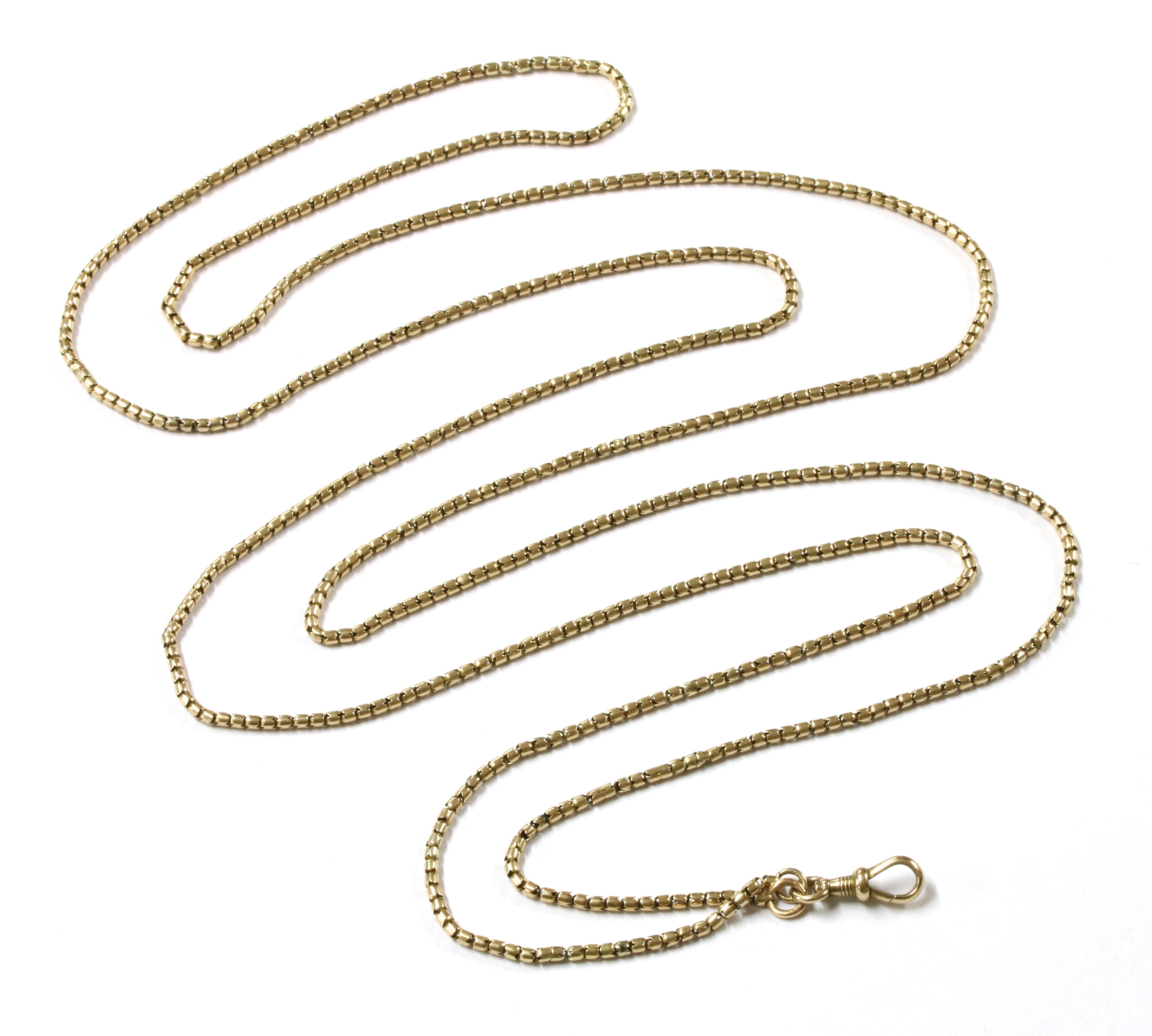 Lot 1022 - A gold Brazilian snake link guard chain,