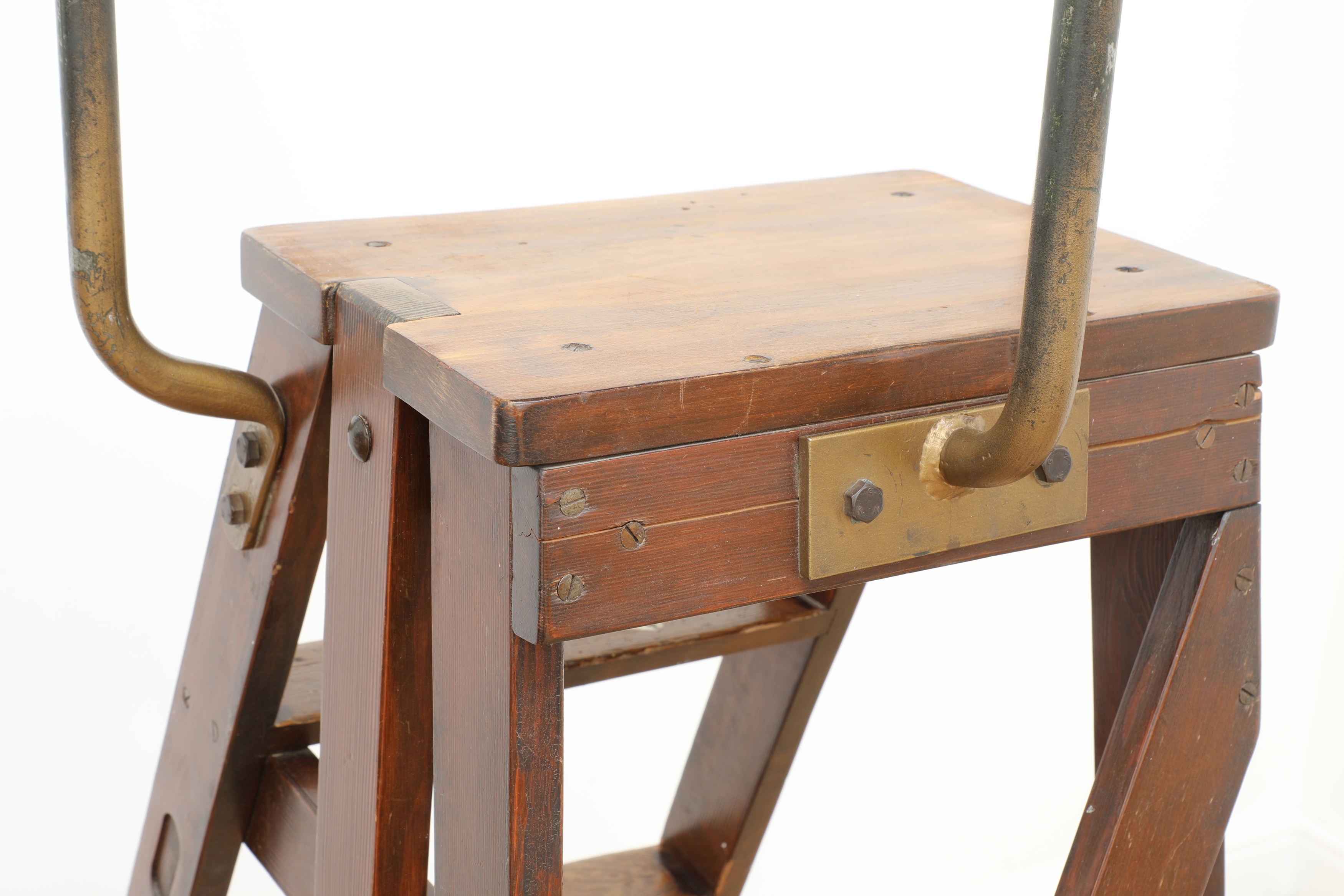 Lot 244 - Two sets of pine library steps by Slingsby,