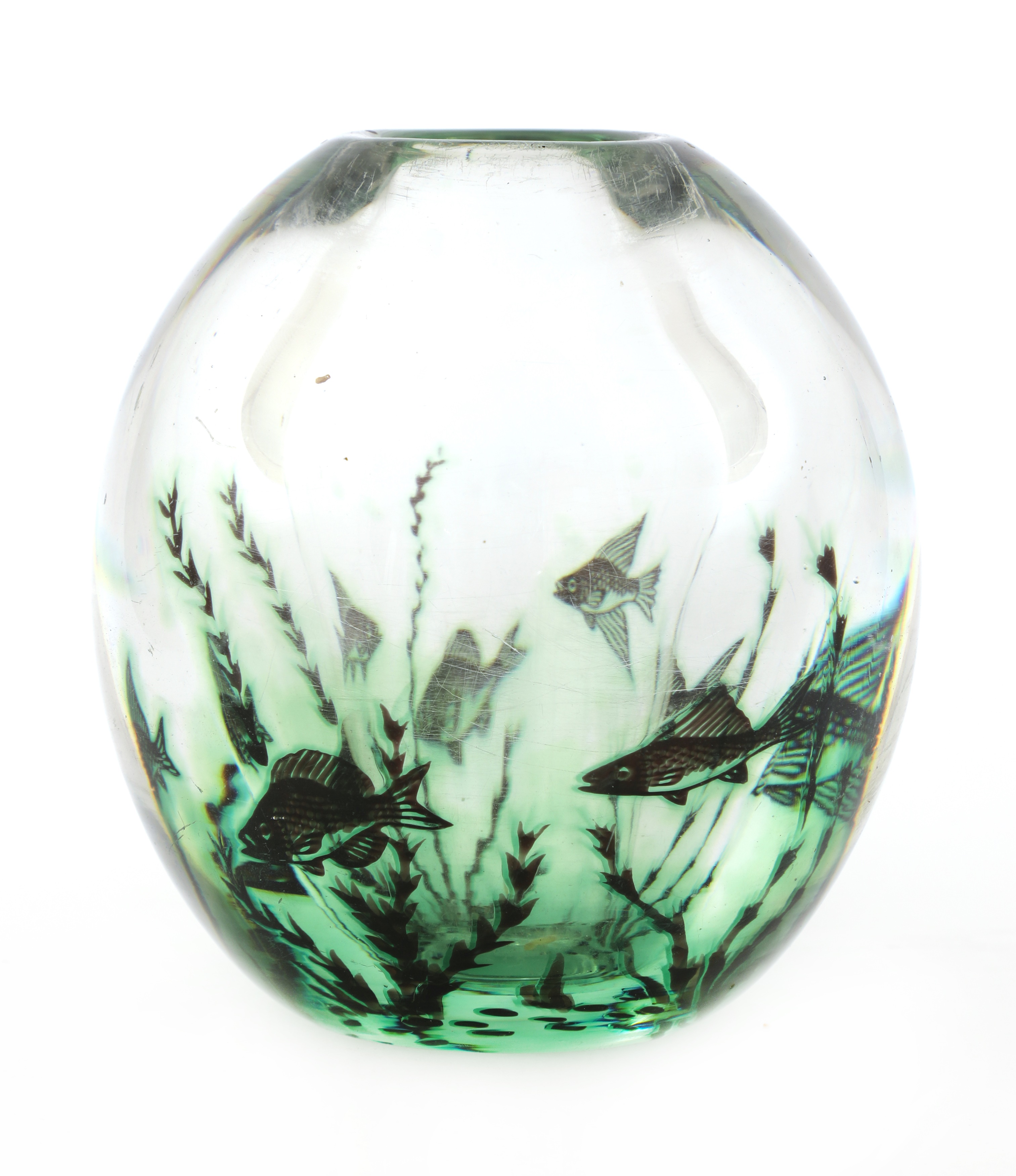 Lot 456 - An Orrefors 'Fish Graal' glass vase,