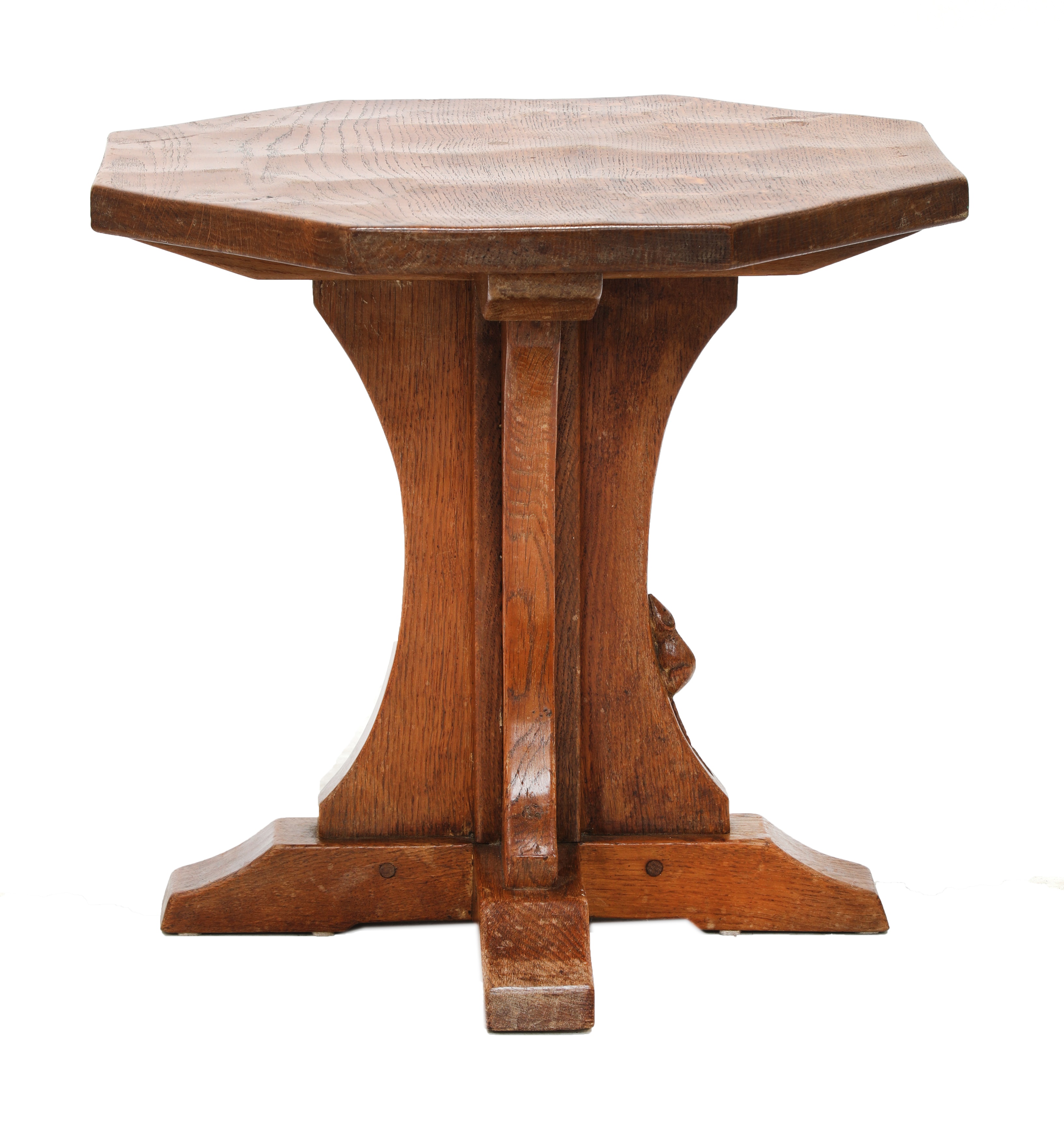 Lot 220 - A Robert 'Mouseman' Thompson oak side table,