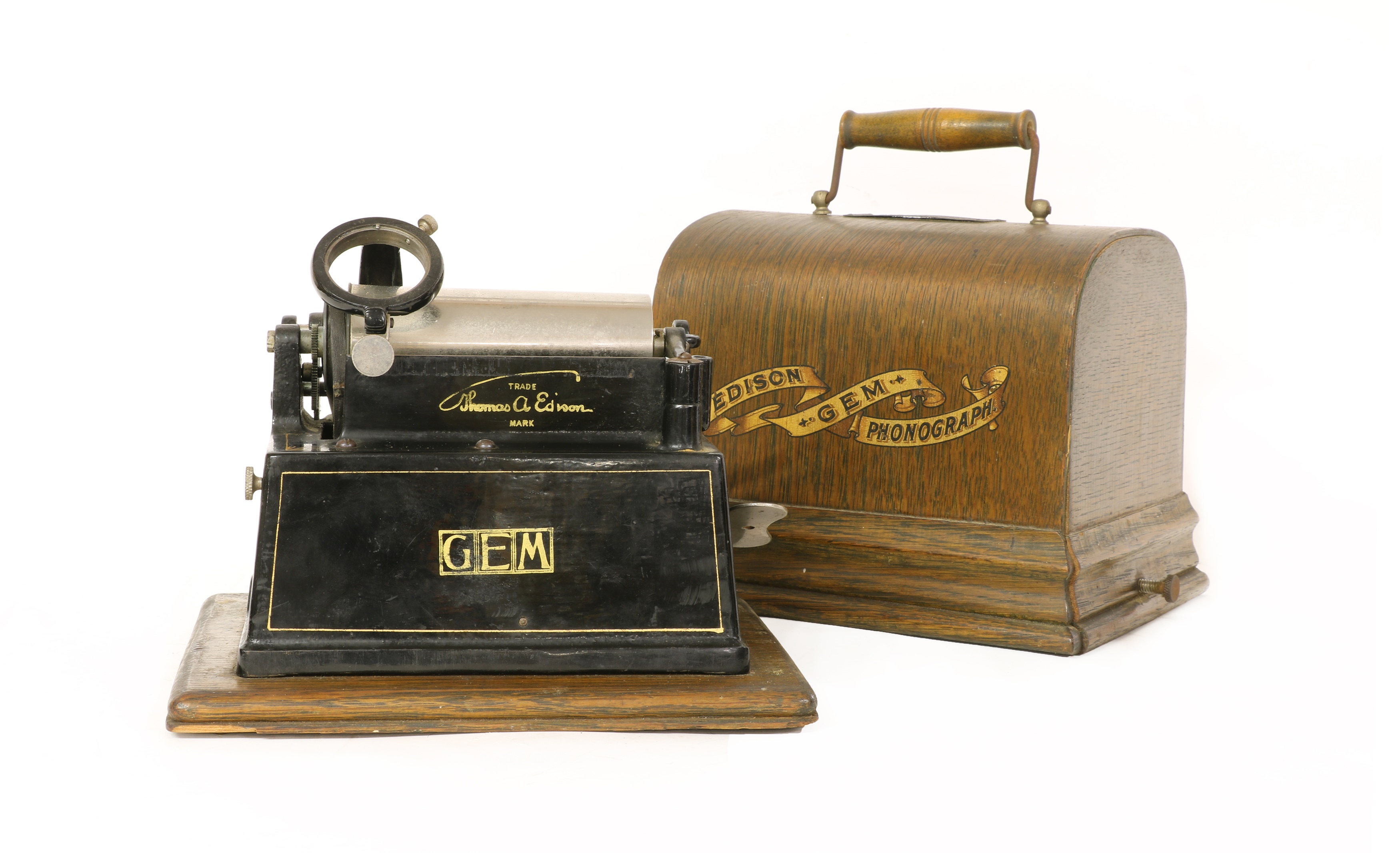 Lot 1 - Edison: Gem Model 1 Black Phonograph,