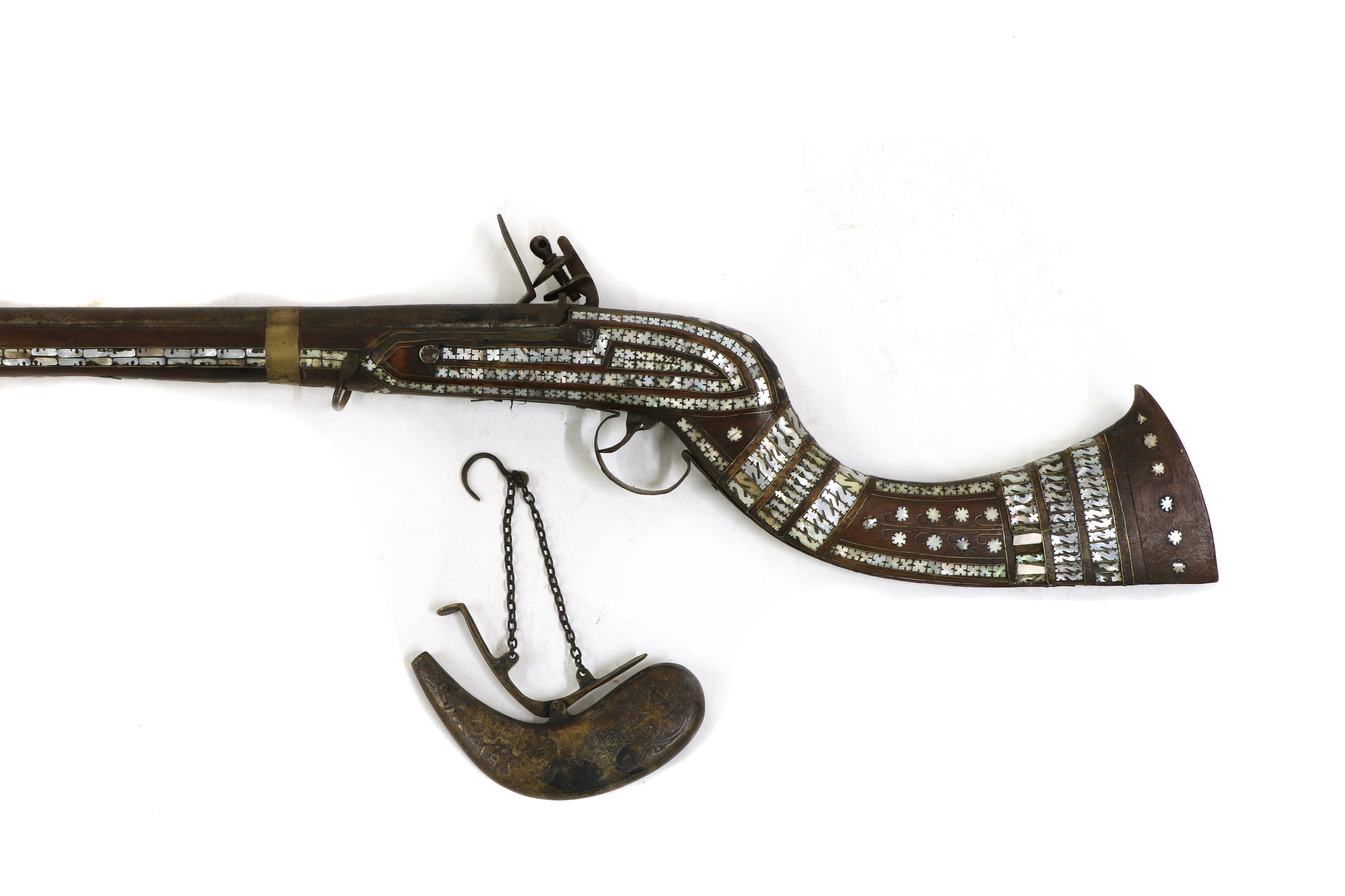 Lot 259 - Afghan Middle Eastern flintlock rifle,