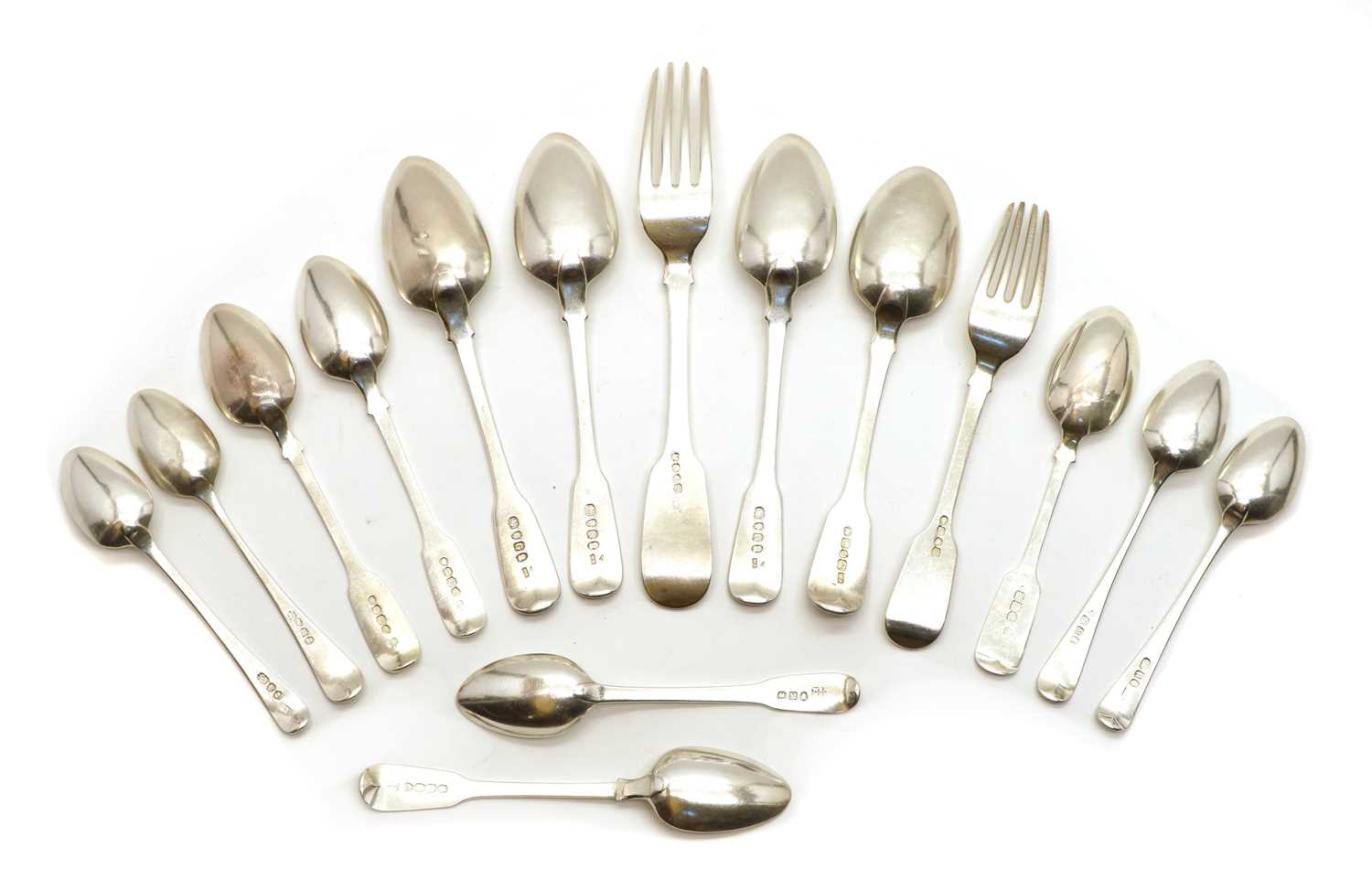 Lot 15 - A collection of Georgian silver flatware,