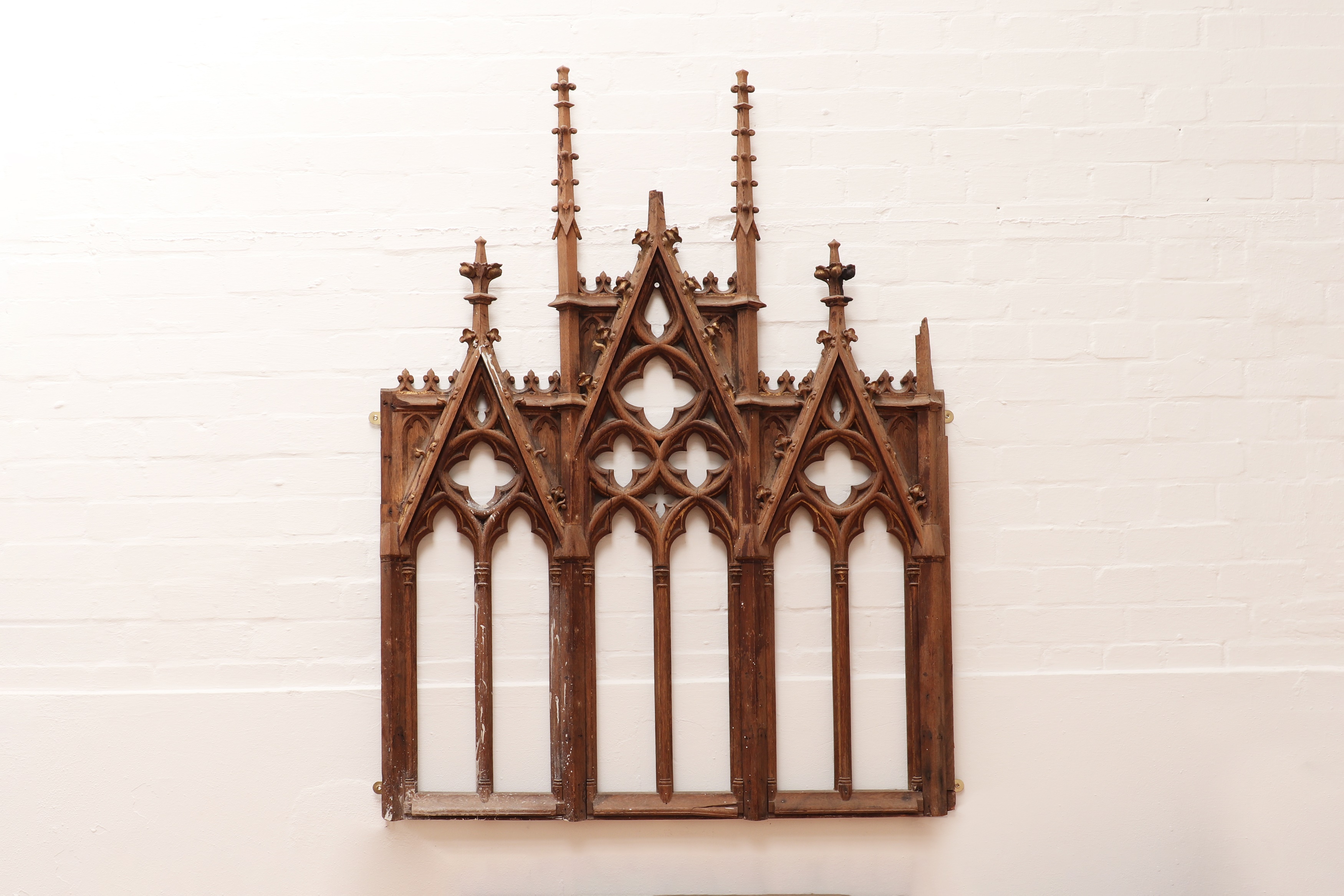 Lot 791 - A section from an oak Gothic rood screen,