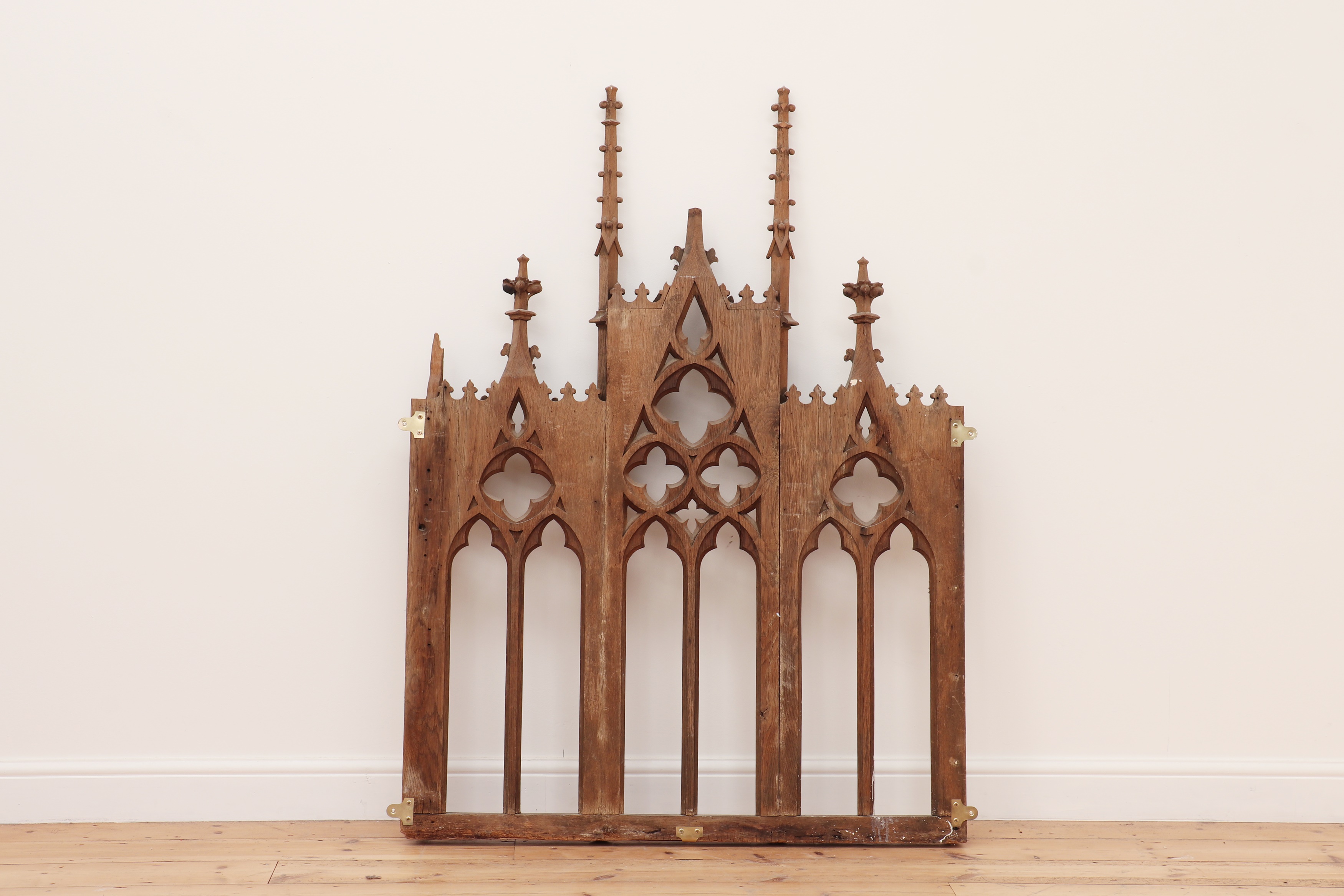 Lot 791 - A section from an oak Gothic rood screen,