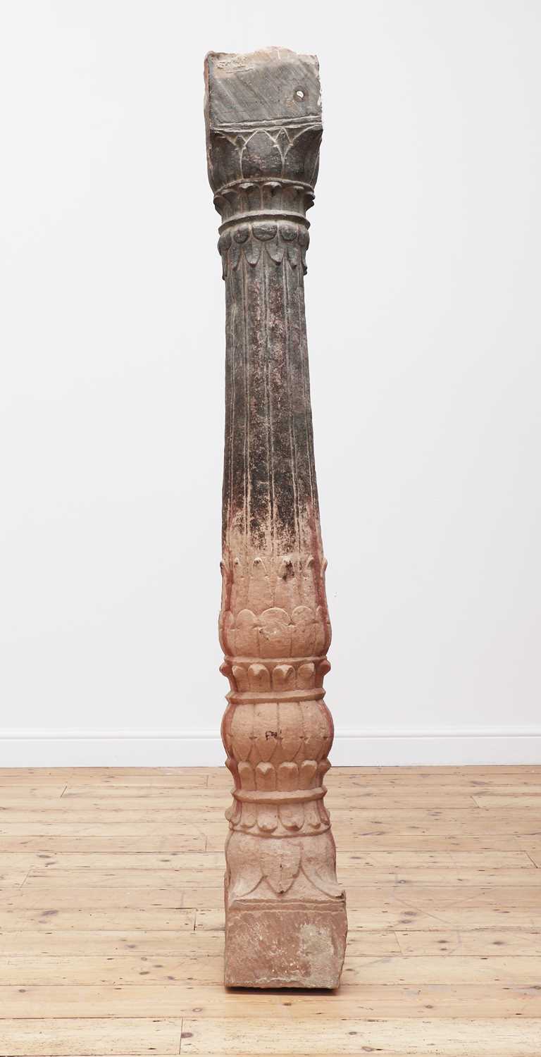 Lot 544 - A Mughal sandstone column,