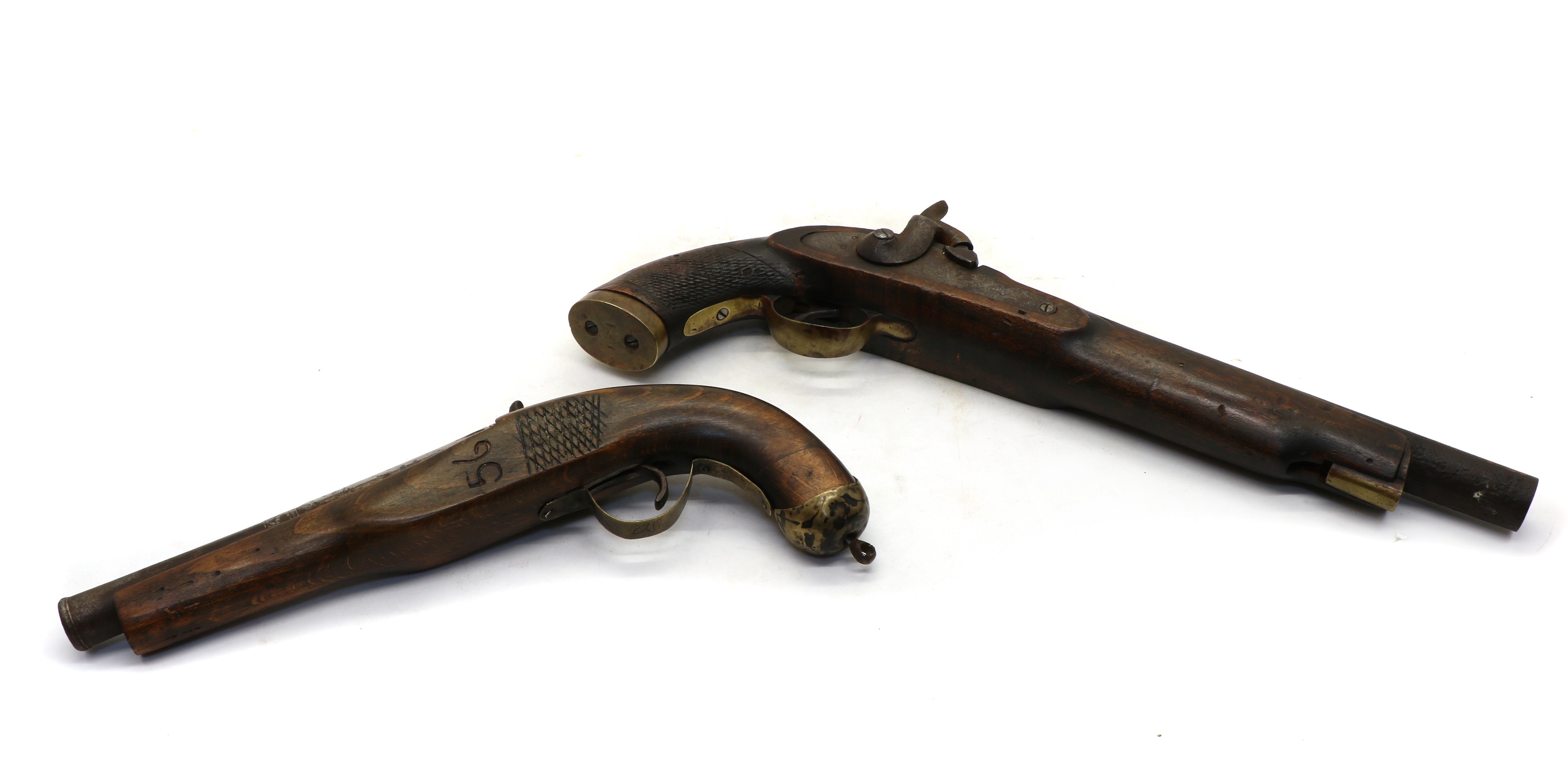 Lot 229 - A naval flintlock pistol,