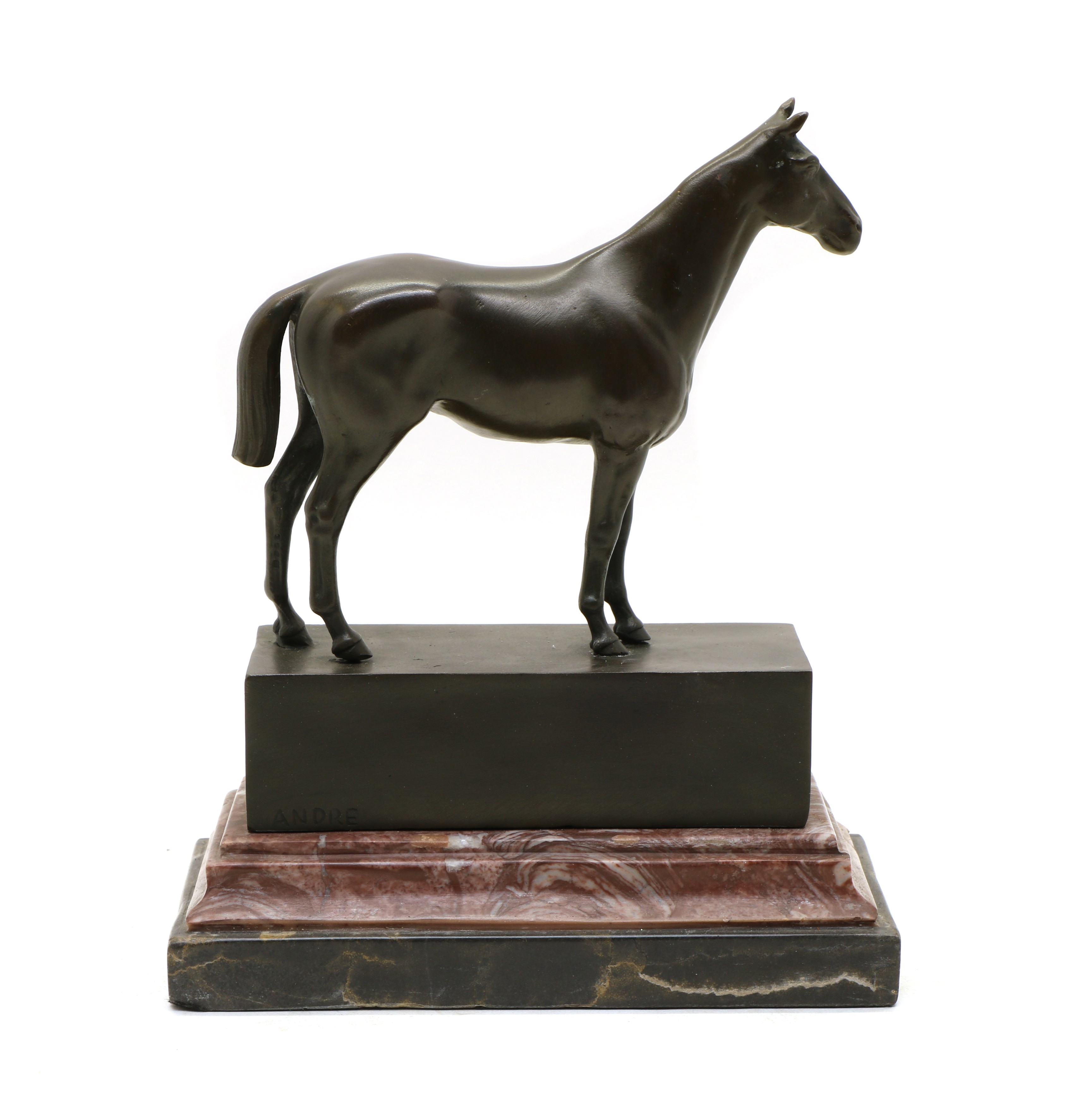 Lot 295 - A bronze model of a horse,