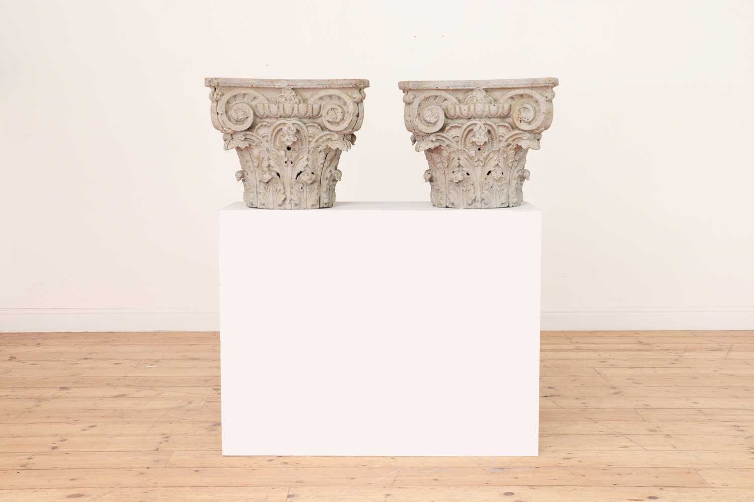 Lot 485 - A pair of cast iron Corinthian column