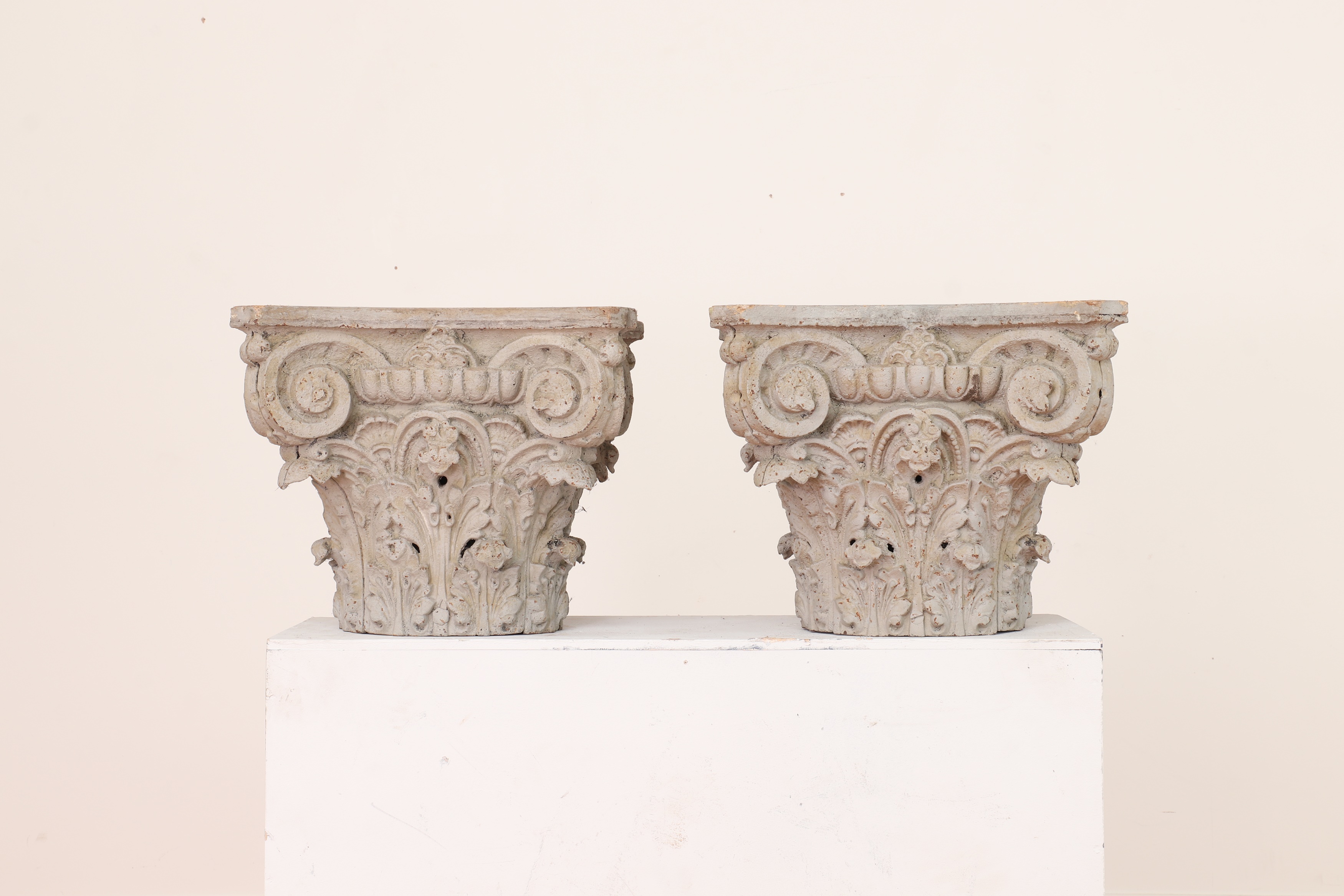Lot 485 - A pair of cast iron Corinthian column
