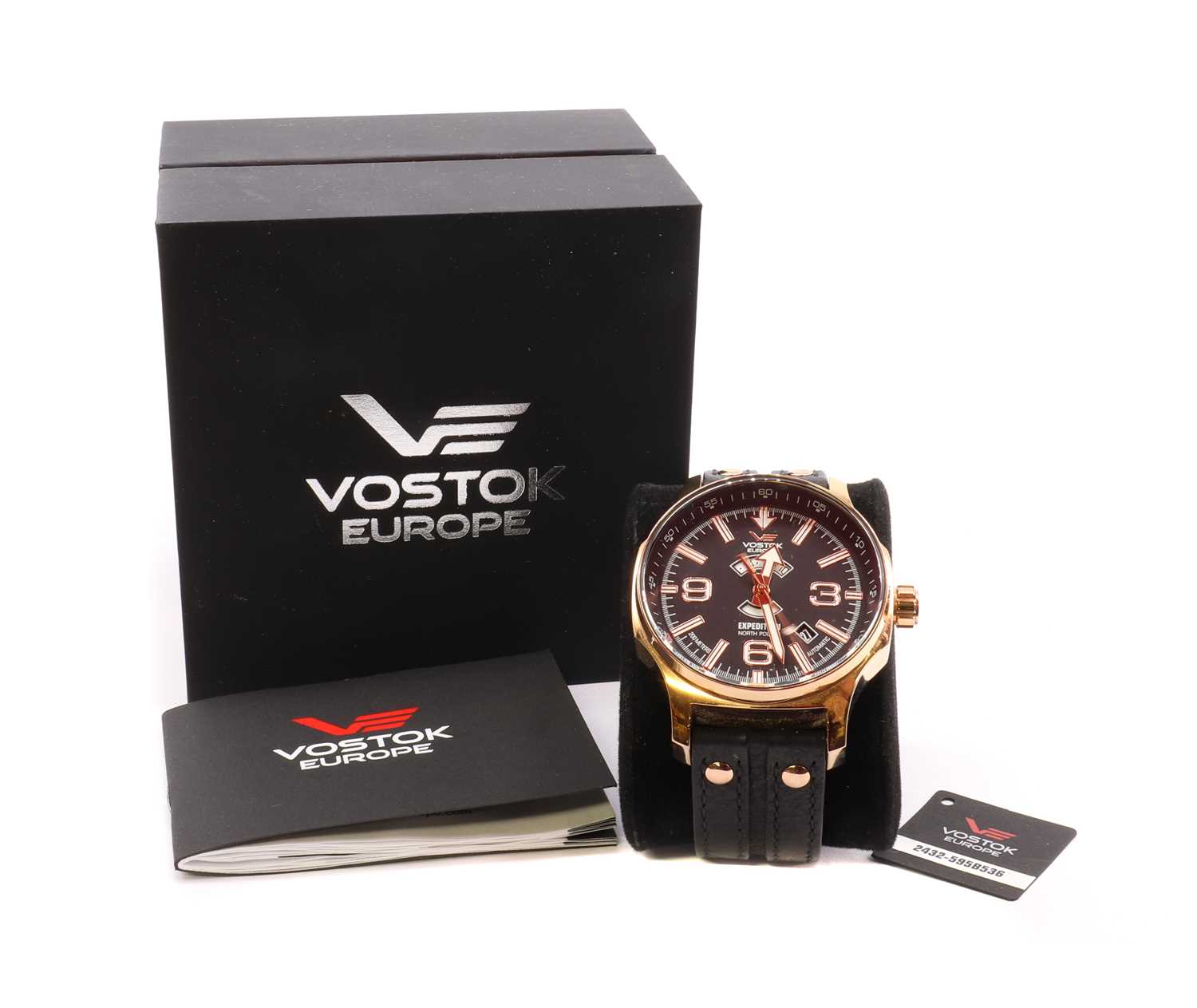 Lot 298 - A cased rose gold plated Vostok 'Expedition