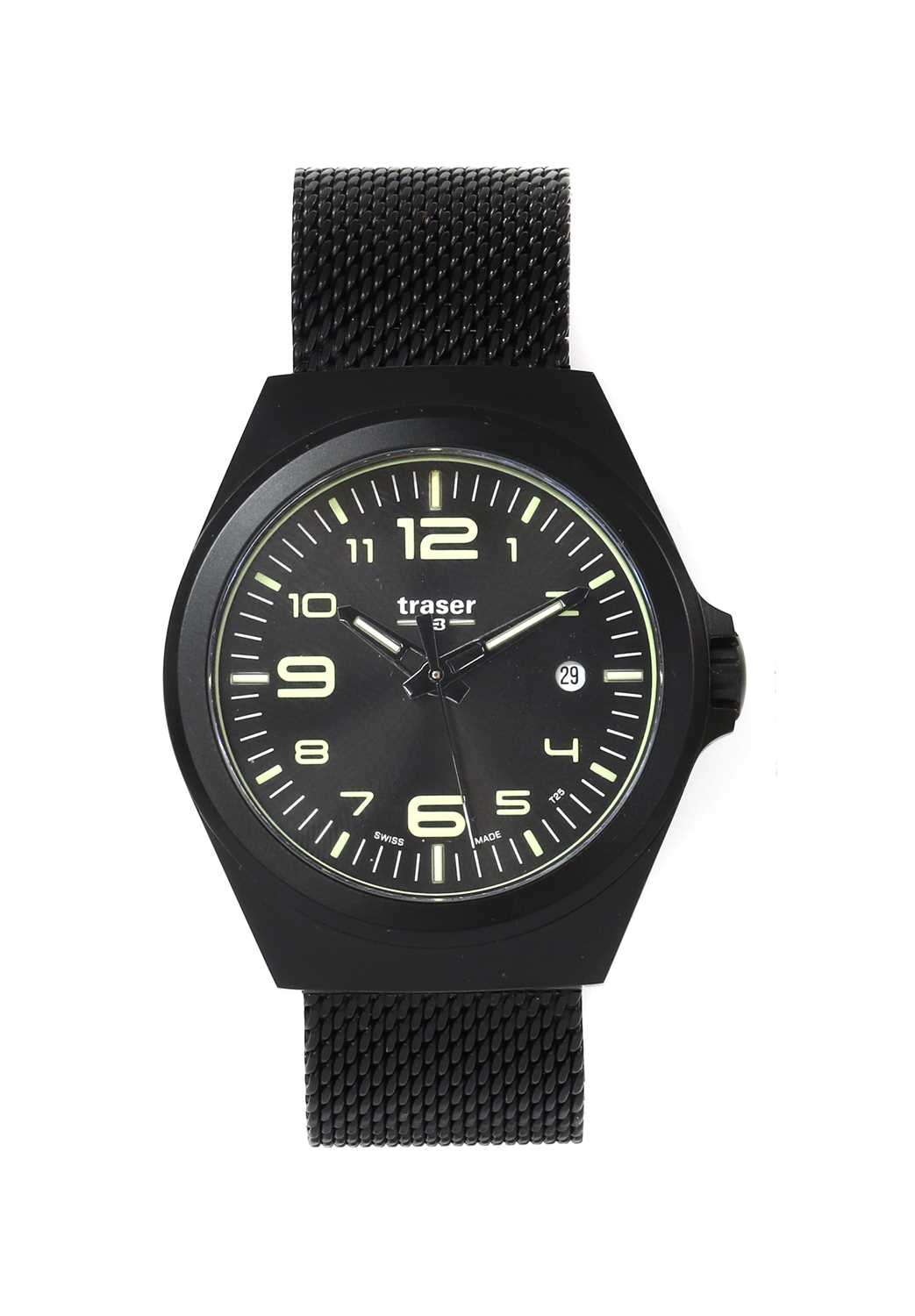 A cased stainless steel Traser 'P59 Essential' quartz bracelet watch ...