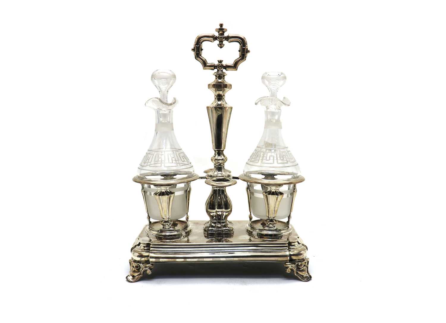 Lot 13 - A French silver cruet stand,