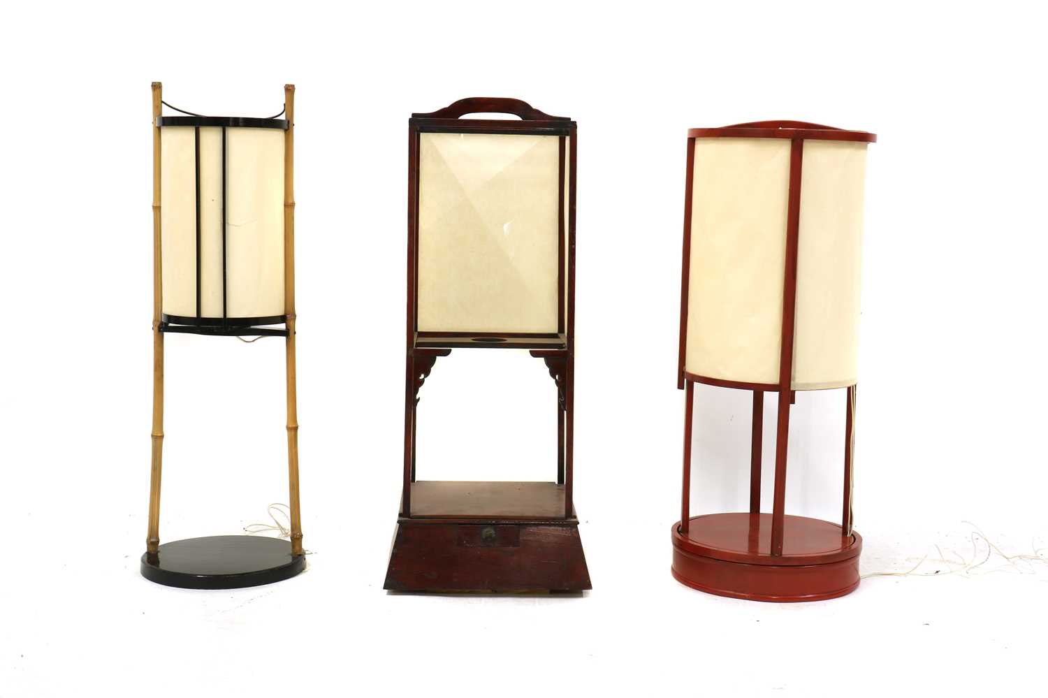 Lot 259 - Three Japanese enshū andon lanterns