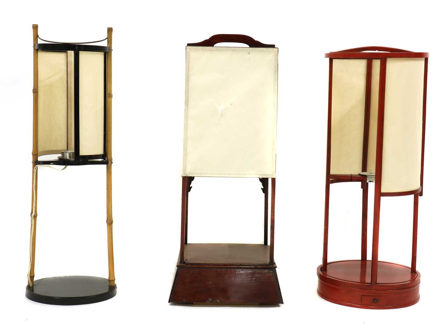 Lot 259 - Three Japanese enshū andon lanterns